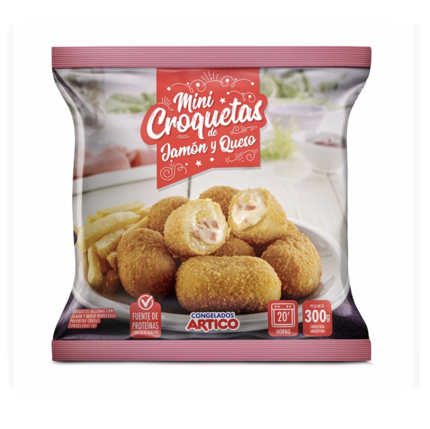MINI CROQUETAS DE JAMON Y QUESO 300G — Hola Congelados