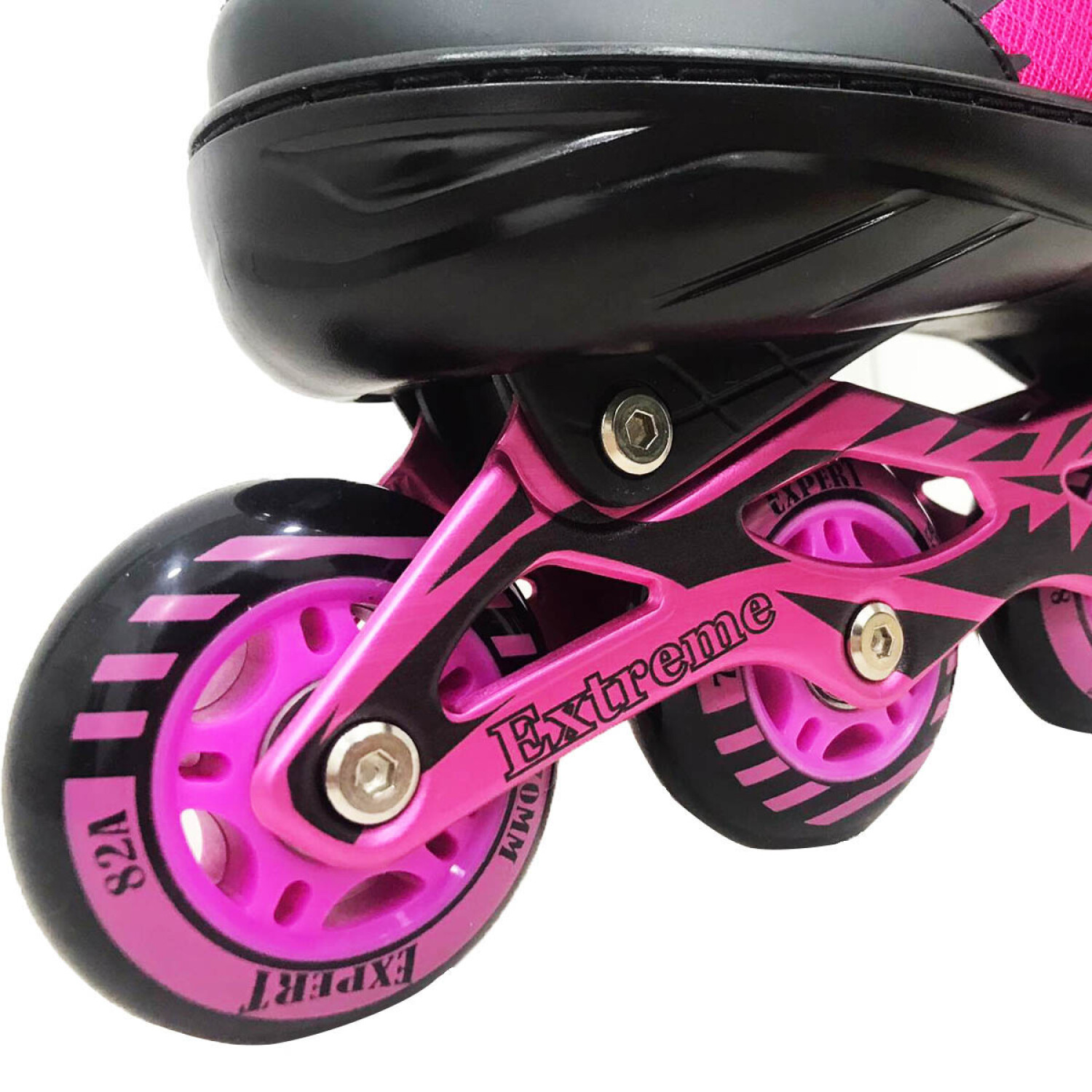Patín Rollers Profesional Aluminio Extensible Abec7 - Negro / Fucsia ...