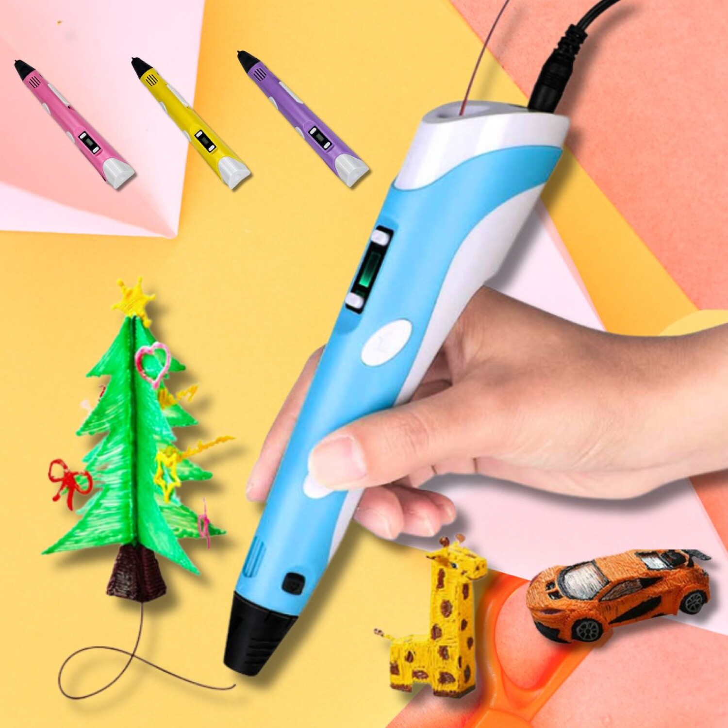 Lapiz Lapicera Impresora 3D + Filamentos Colores - Celeste — HTS