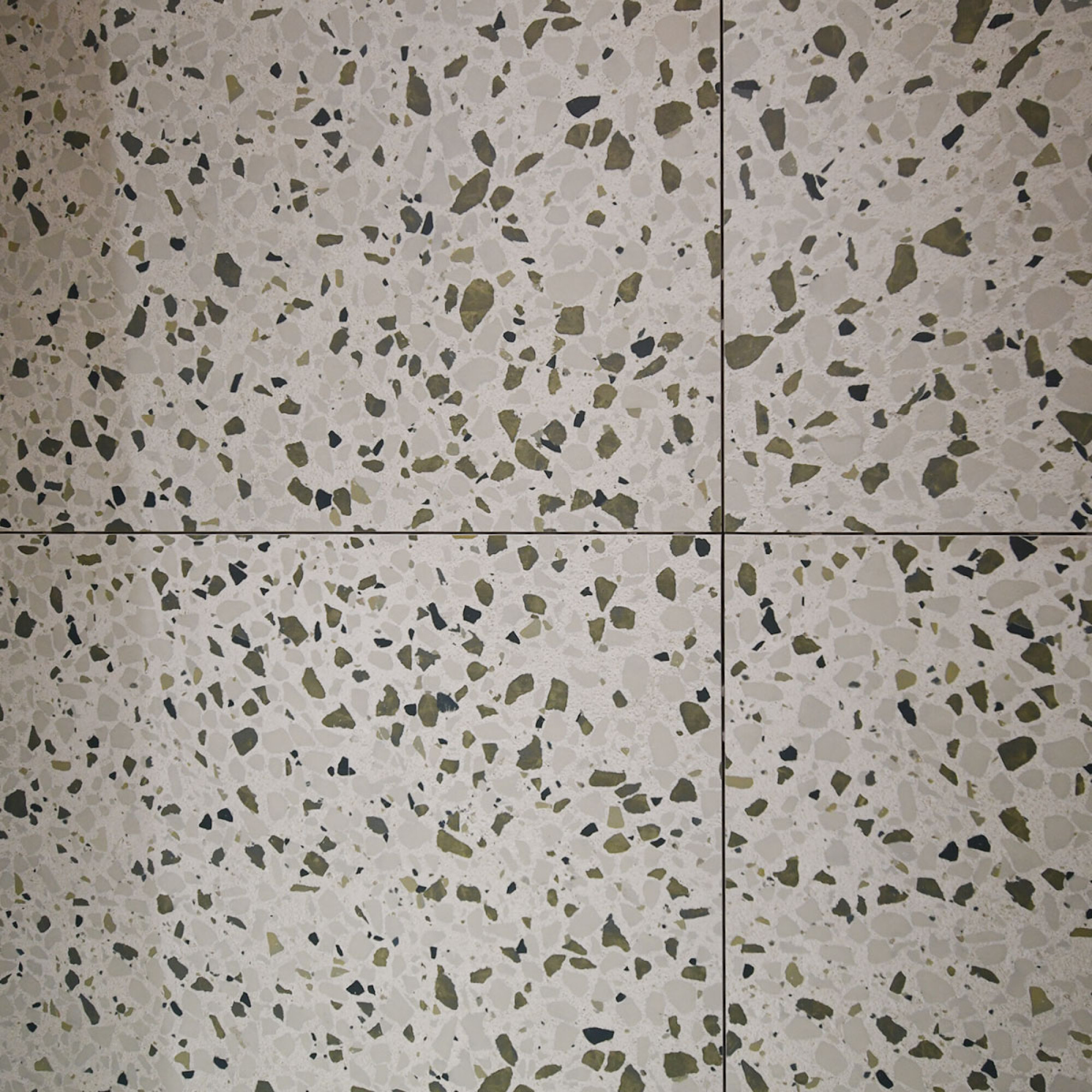 Porcelanato verde mate Tipo Terrazo 60x60Cm piso pared — Acher Cerámicas