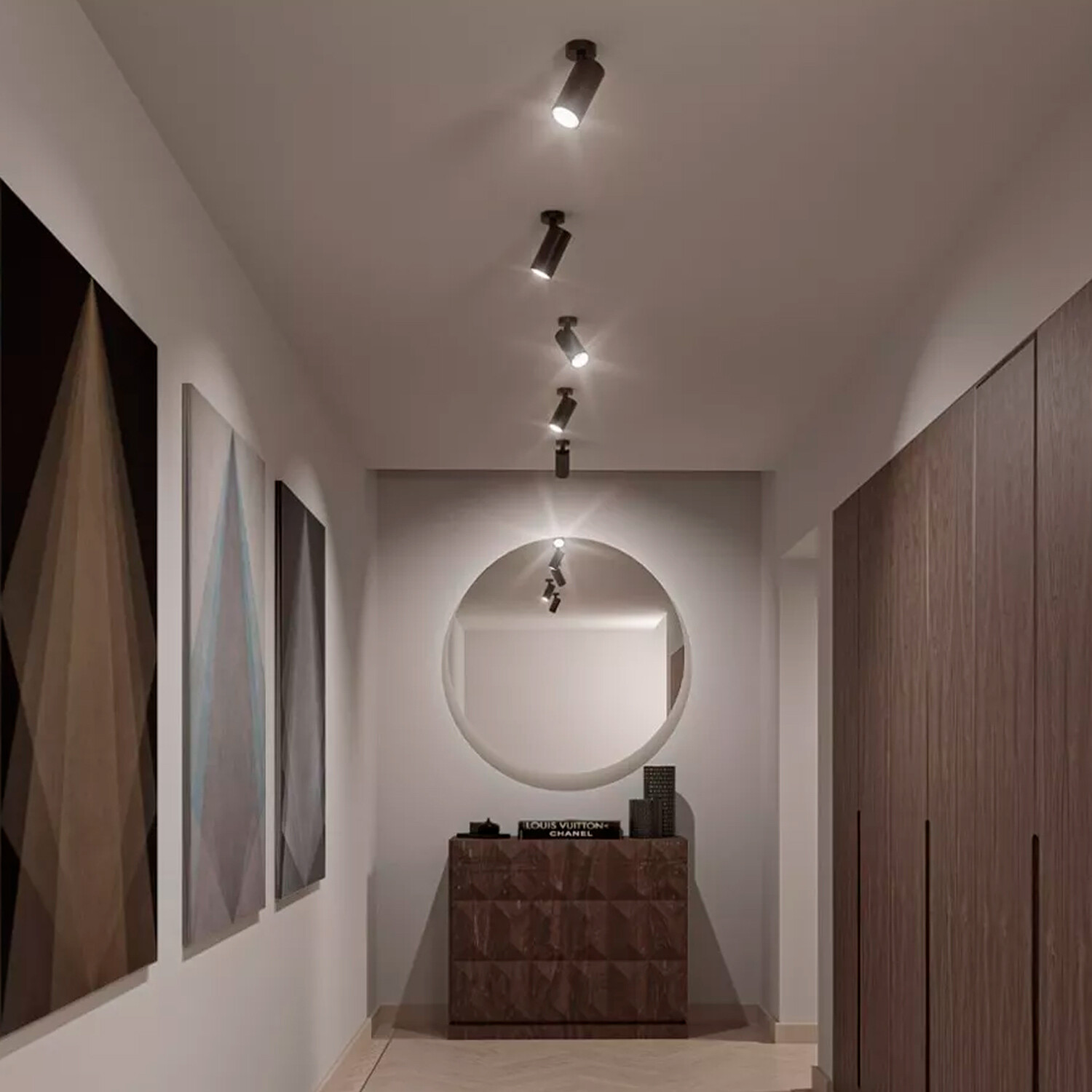 Luminaria De Adosar Long Leticia Orientable Negra — Serlux