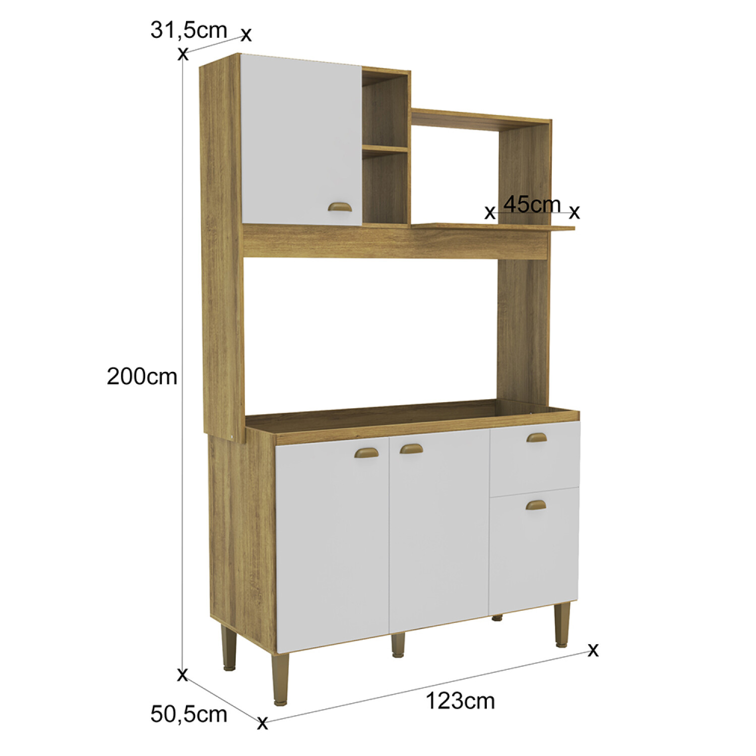 Cocina Completa Modelo Azaleia Color Miel / Blanco — Castro
