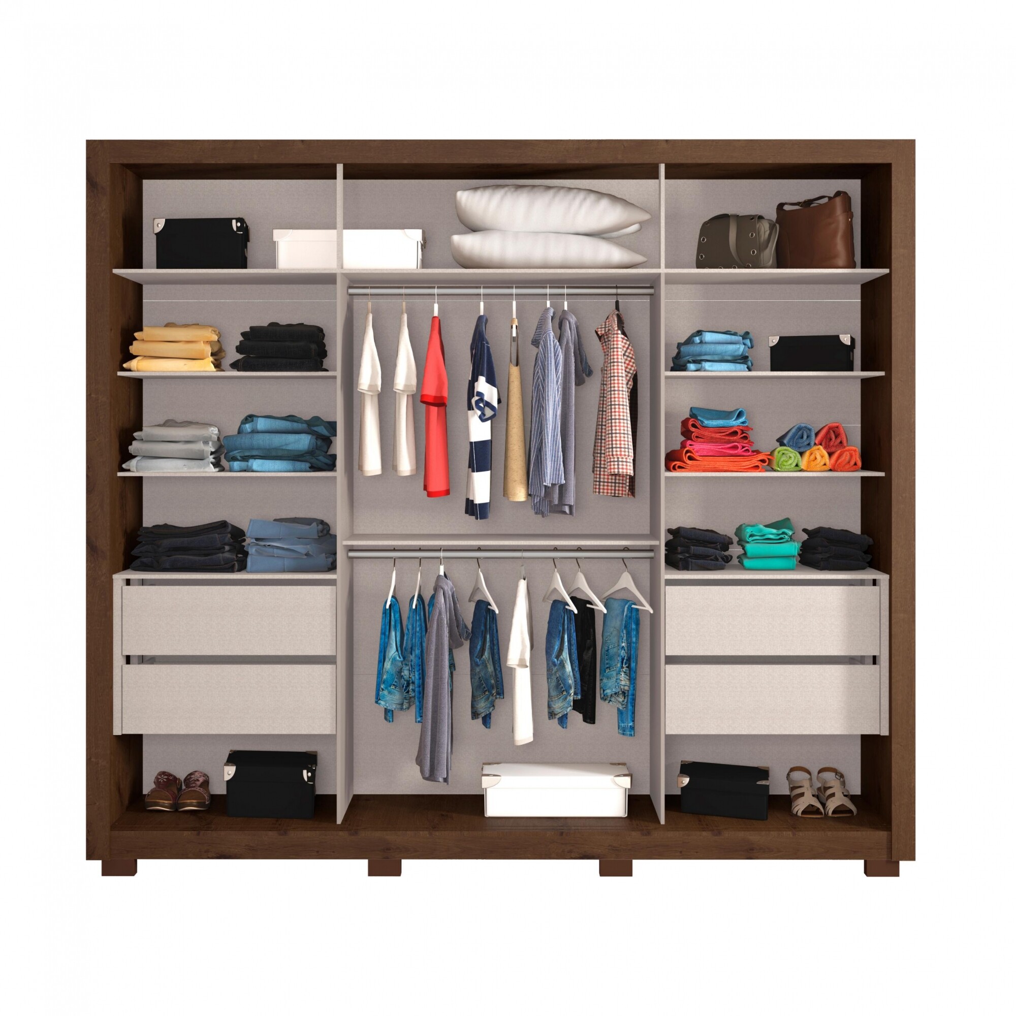 Ropero 2 Puertas 4 Cajones - Premier - Jacaranda — Rustico Hogar