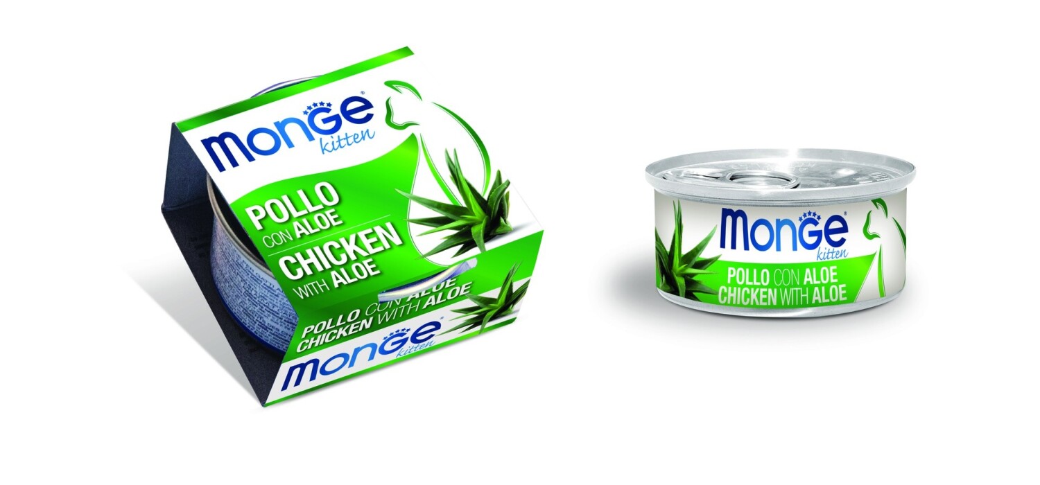 MONGE CAT CHICKEN W/ALOE KITTEN 80 GRS — Laika