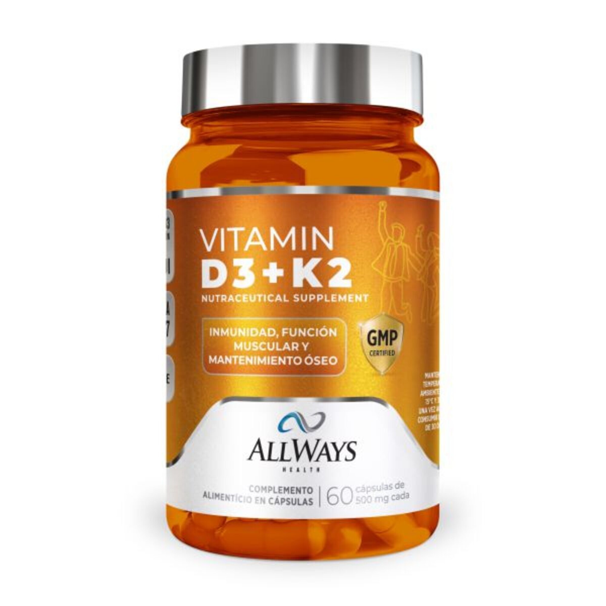 ALLWAYS VITAMIN D3+K2 FR. X 60 CAPS. — Farmacenter