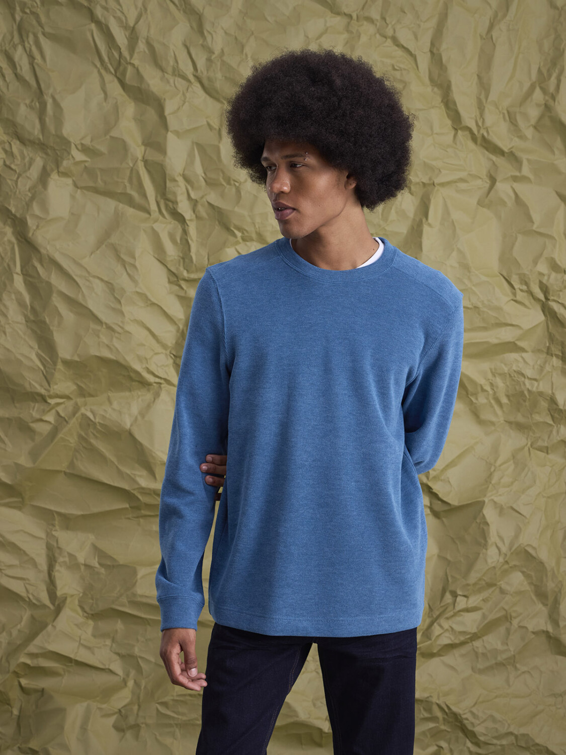 FLEECE PALERMO - AZUL MELANGE — Benson & Thomas