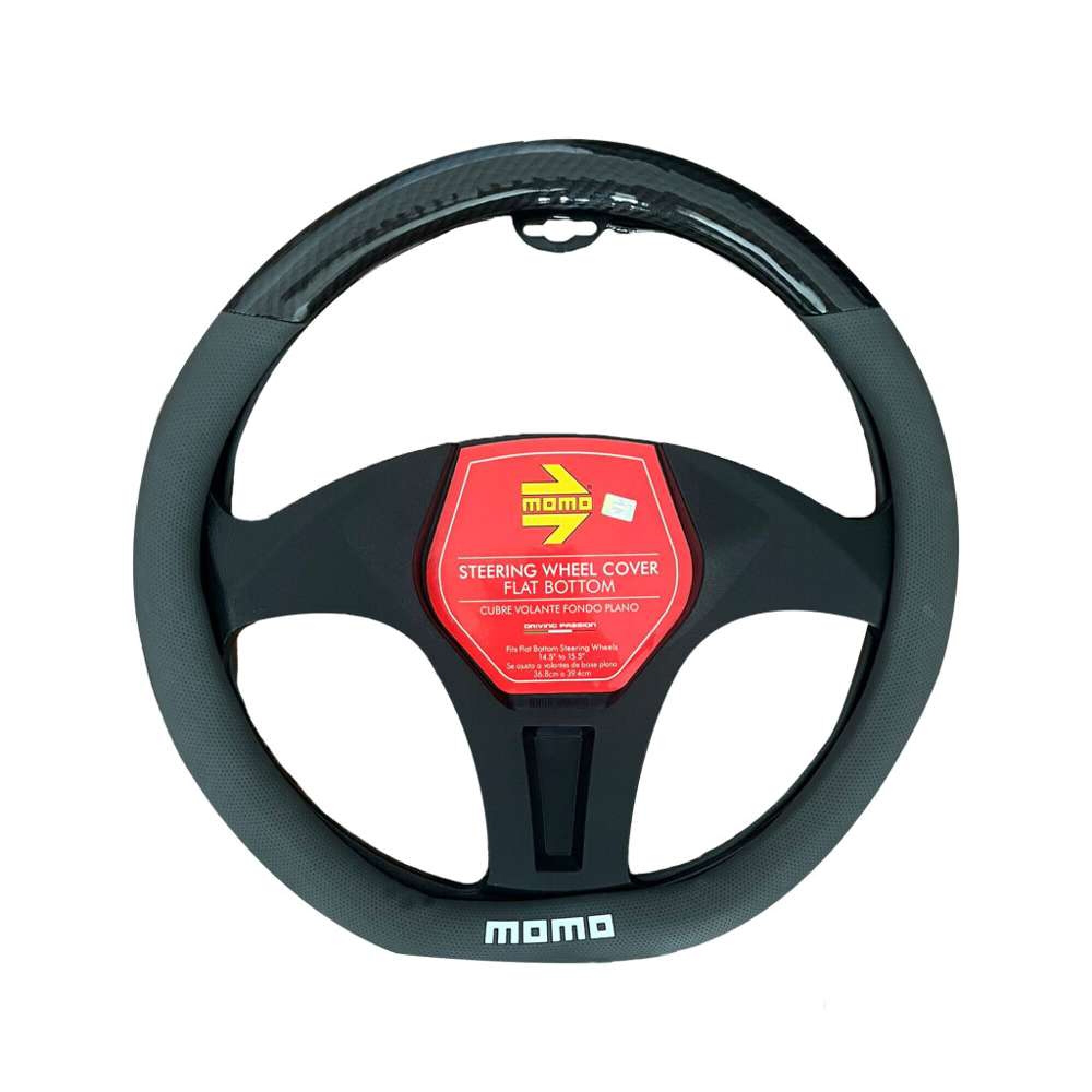 Cubre Volante Momo Auto Base Plana - Negro — Tienda Soy Santander