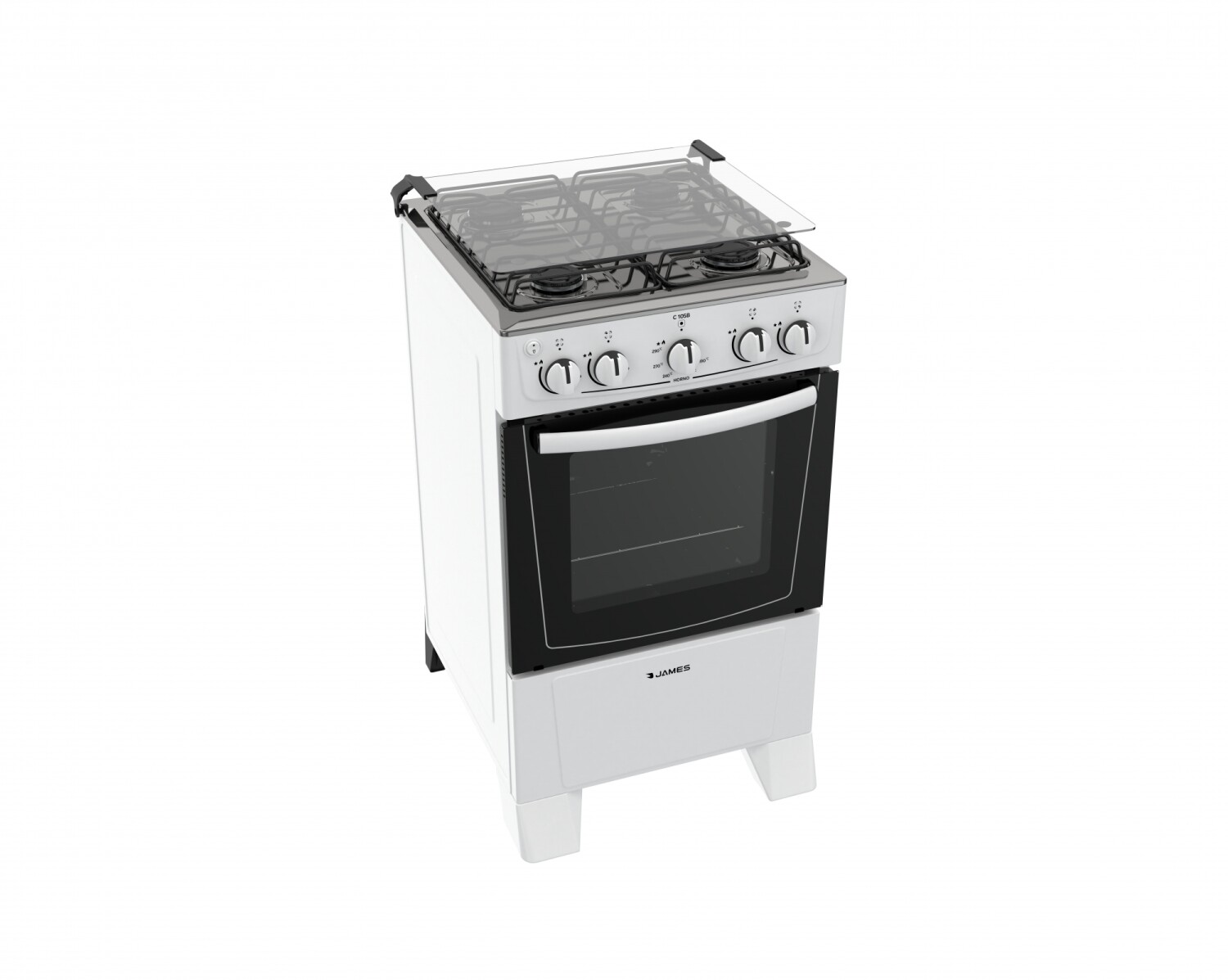 Cocina A Gas James 4 Hornallas C 105 B - Blanca — Tienda Porto