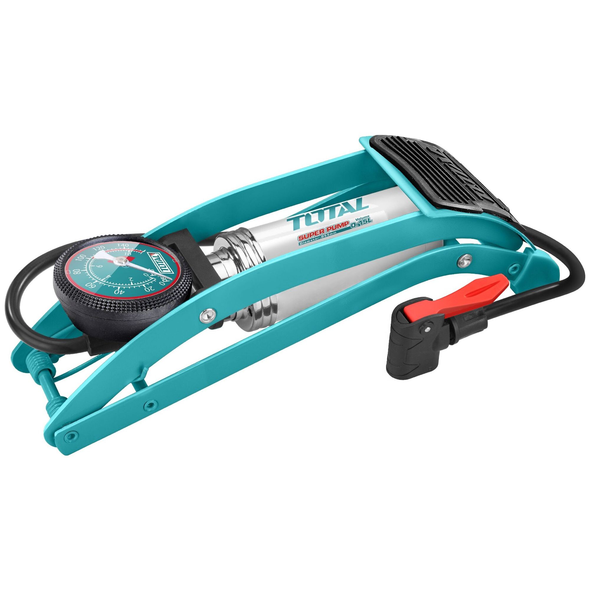 Inflador De Pie Con Manómetro 150Psi — Herramientas Total