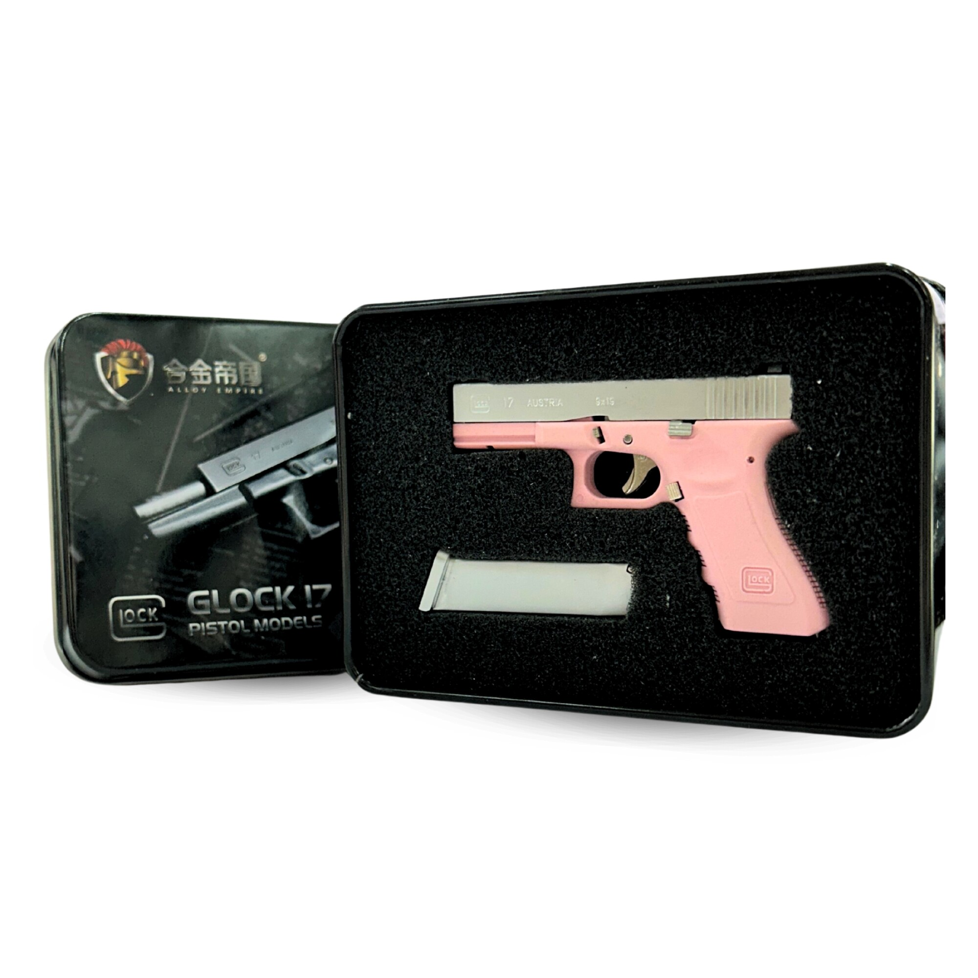 Llavero réplica miniatura Glock 17 - Rosa — Aventureros