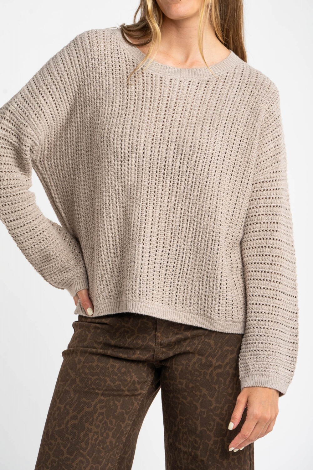 Sweater Texturado Lurex - Gris — Lemon