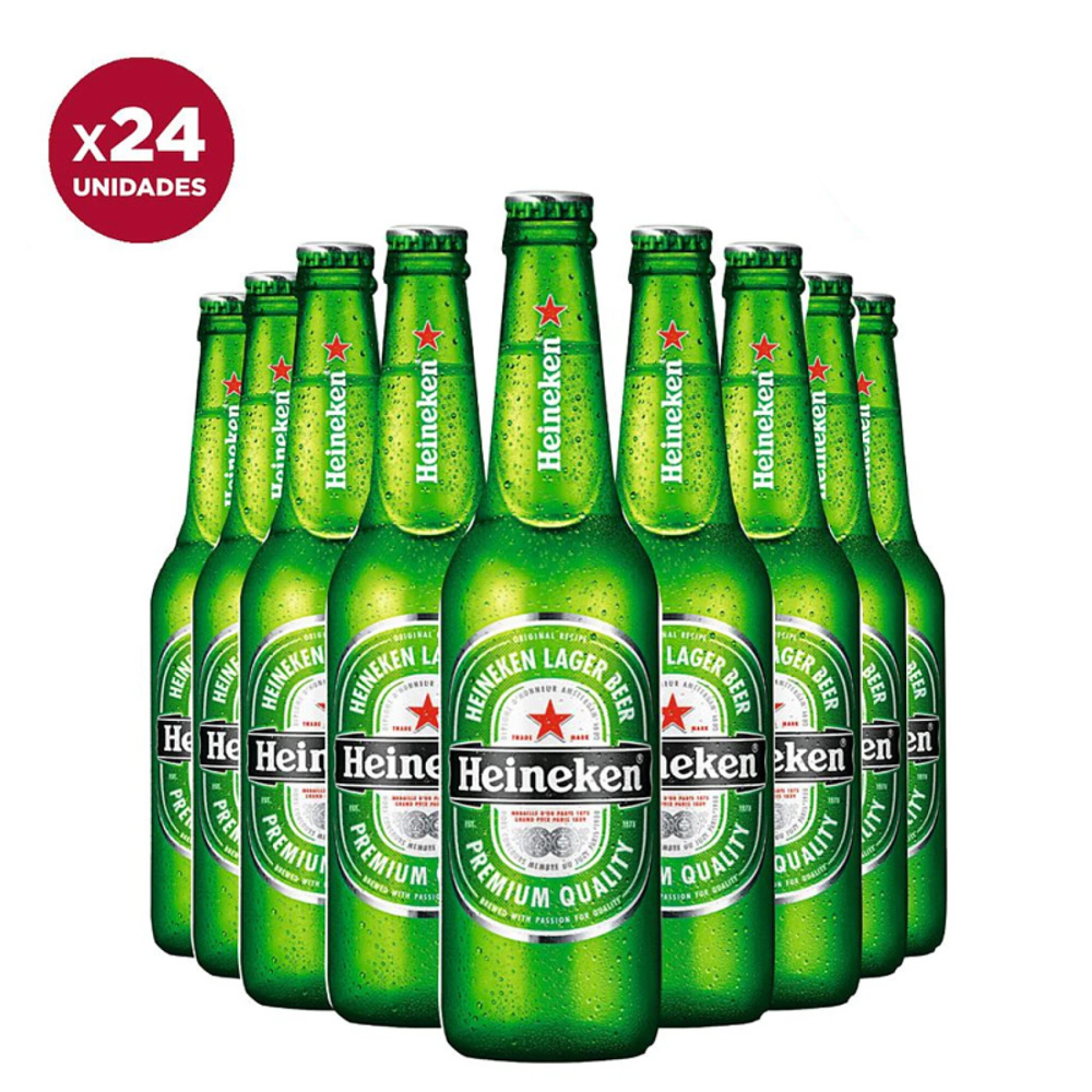 Cerveza Heineken Long Neck 24 unidades - 330 ml — Tienda Soy Santander