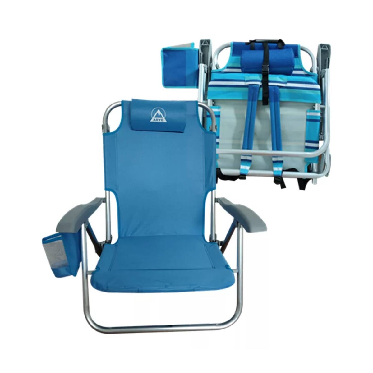 Silla playera plegable Arye tipo mochila con bolsillo térmico y posa ...
