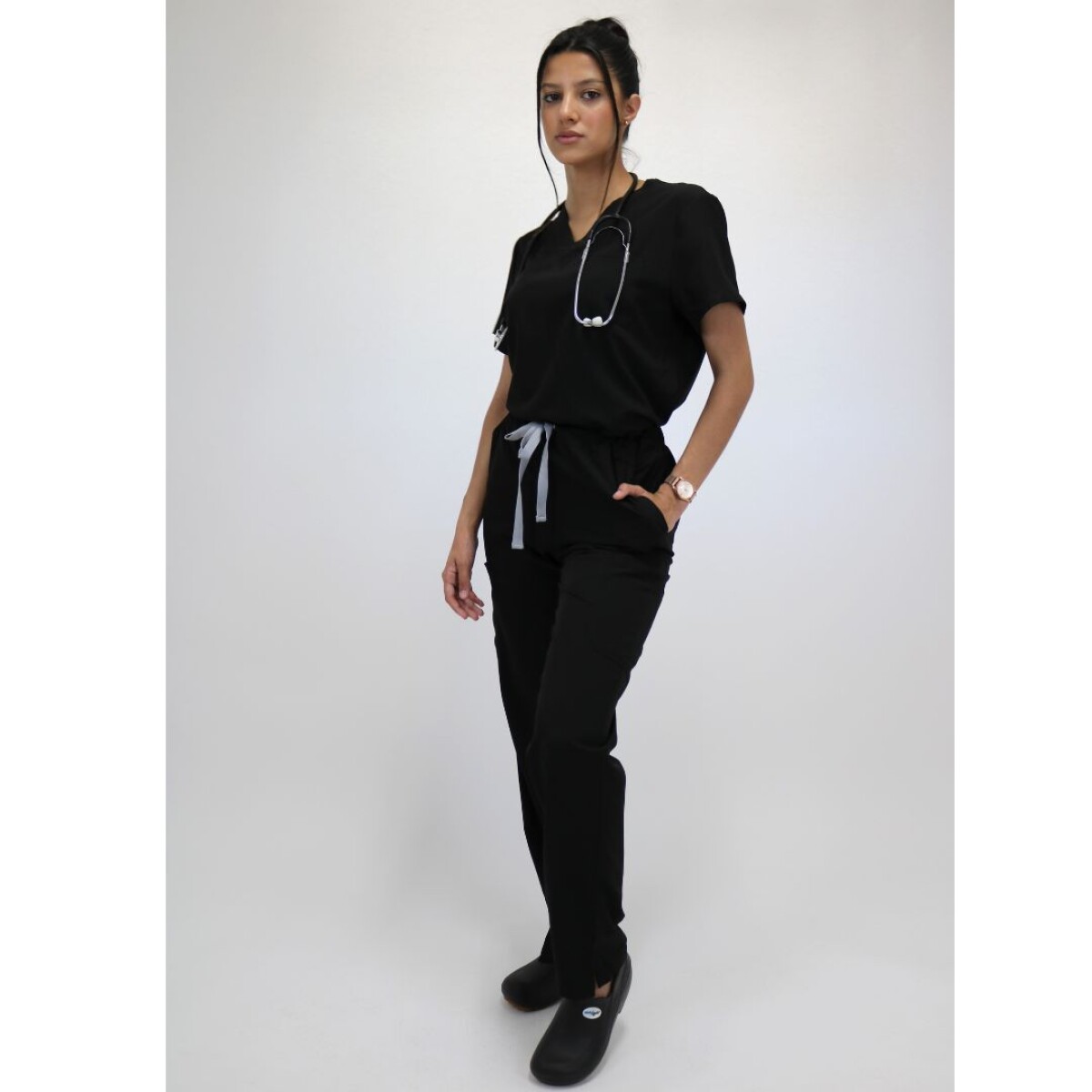 Set Médico Elastizado dama ARGON - Negro — TextilShop