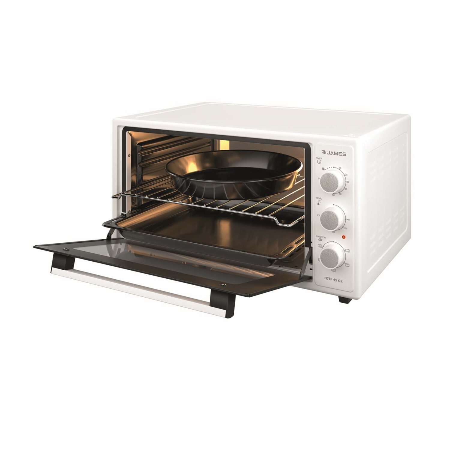 Horno Eléctrico James 45-litros Blanco Hjtf 45 G2 — Divino