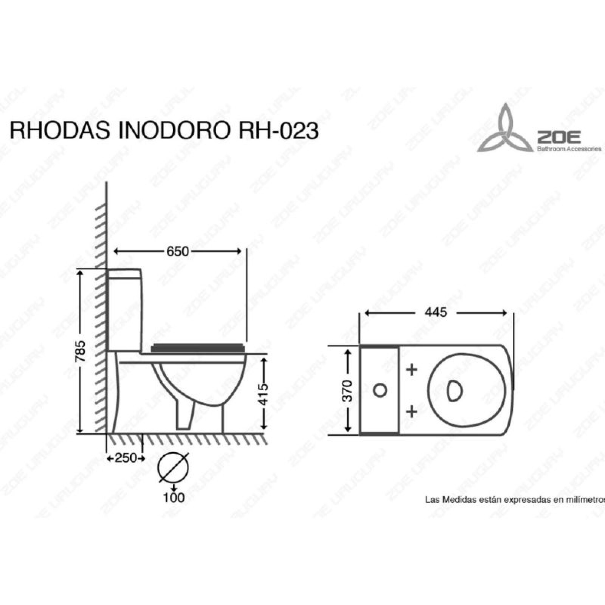 INODORO CON MOCHILA Y TAPA RHODAS SALIDA 25 - ZOE — Barraca 5 Esquinas