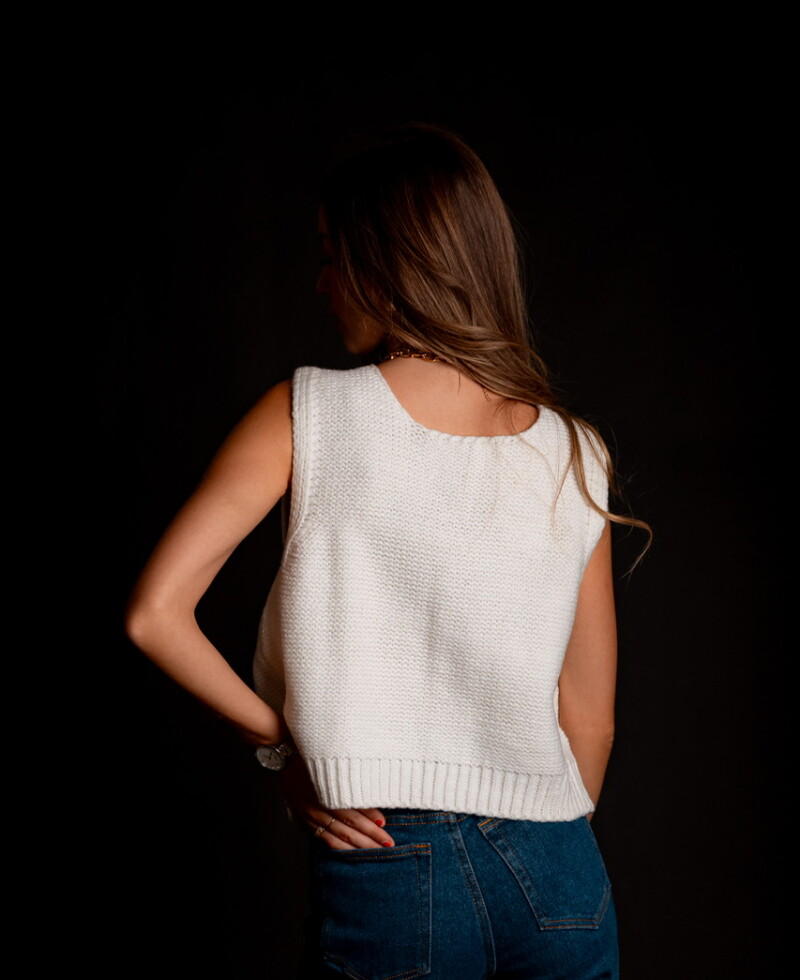 Chaleco Valery (PRE VENTA) - blanco — Bianca Store
