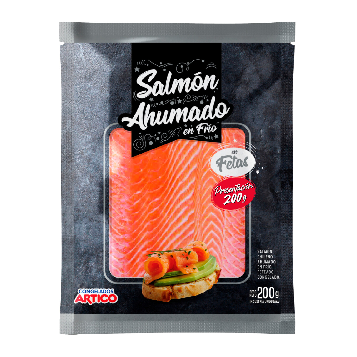 Salmon Ahumado Premium En Fetas Vac Pac - 200 Grs — Artico congelados