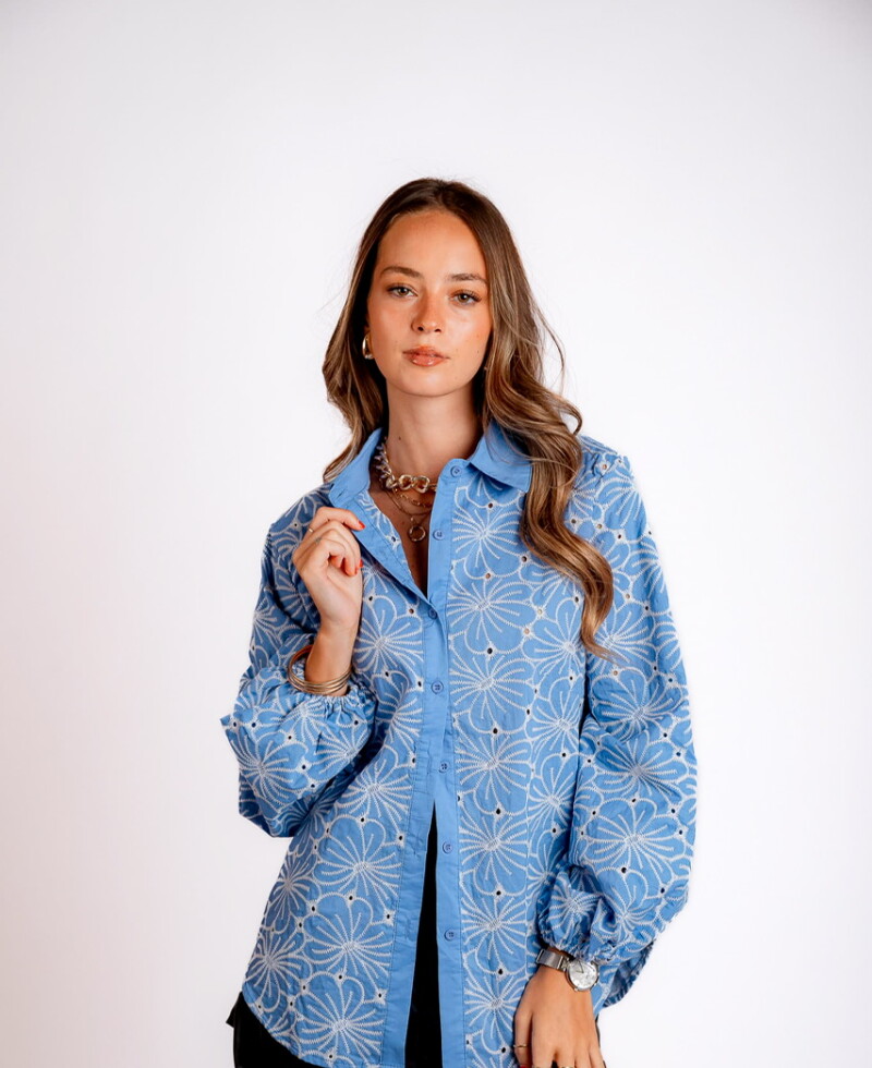 Camisa Francia (PRE VENTA) - azul — Bianca Store