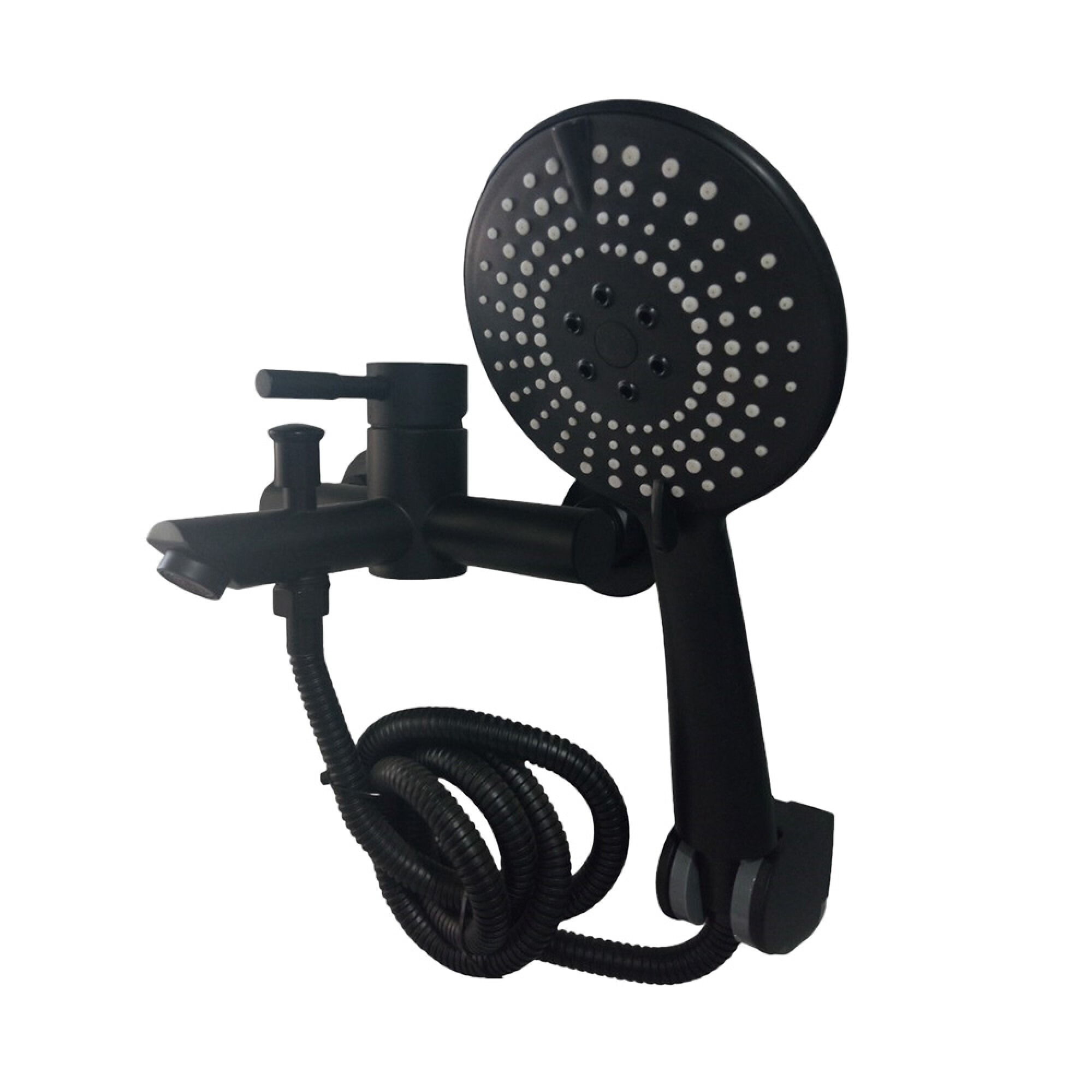 Grifería Baño Ducha Monocomando Modelo Palito Acero Color Negro — Castro