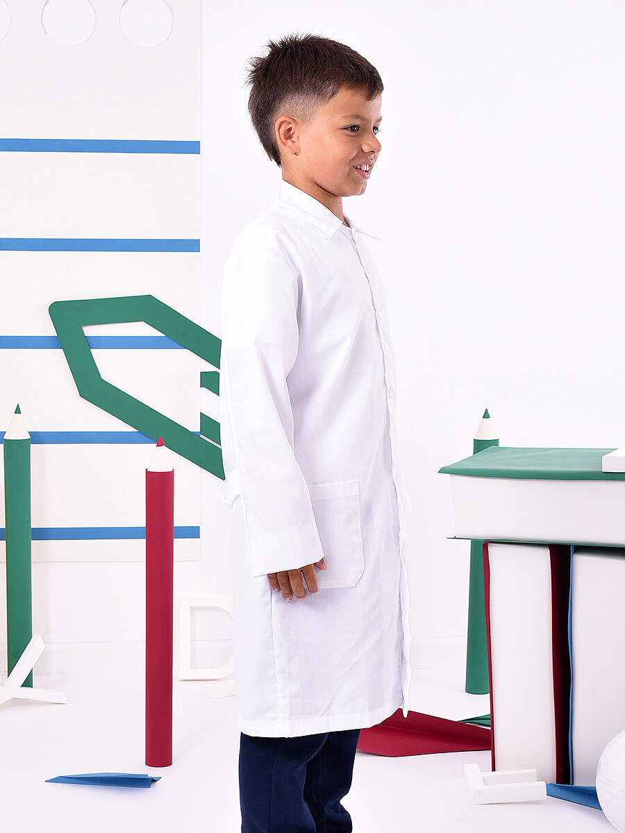 TUNICA ESCOLAR RECTA UNISEX - BLANCO — Guapa