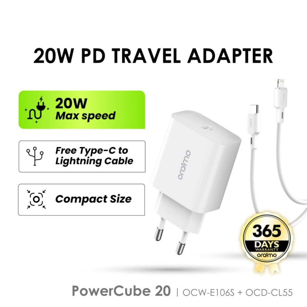 Cargador Oraimo USB-C a lightning — Market