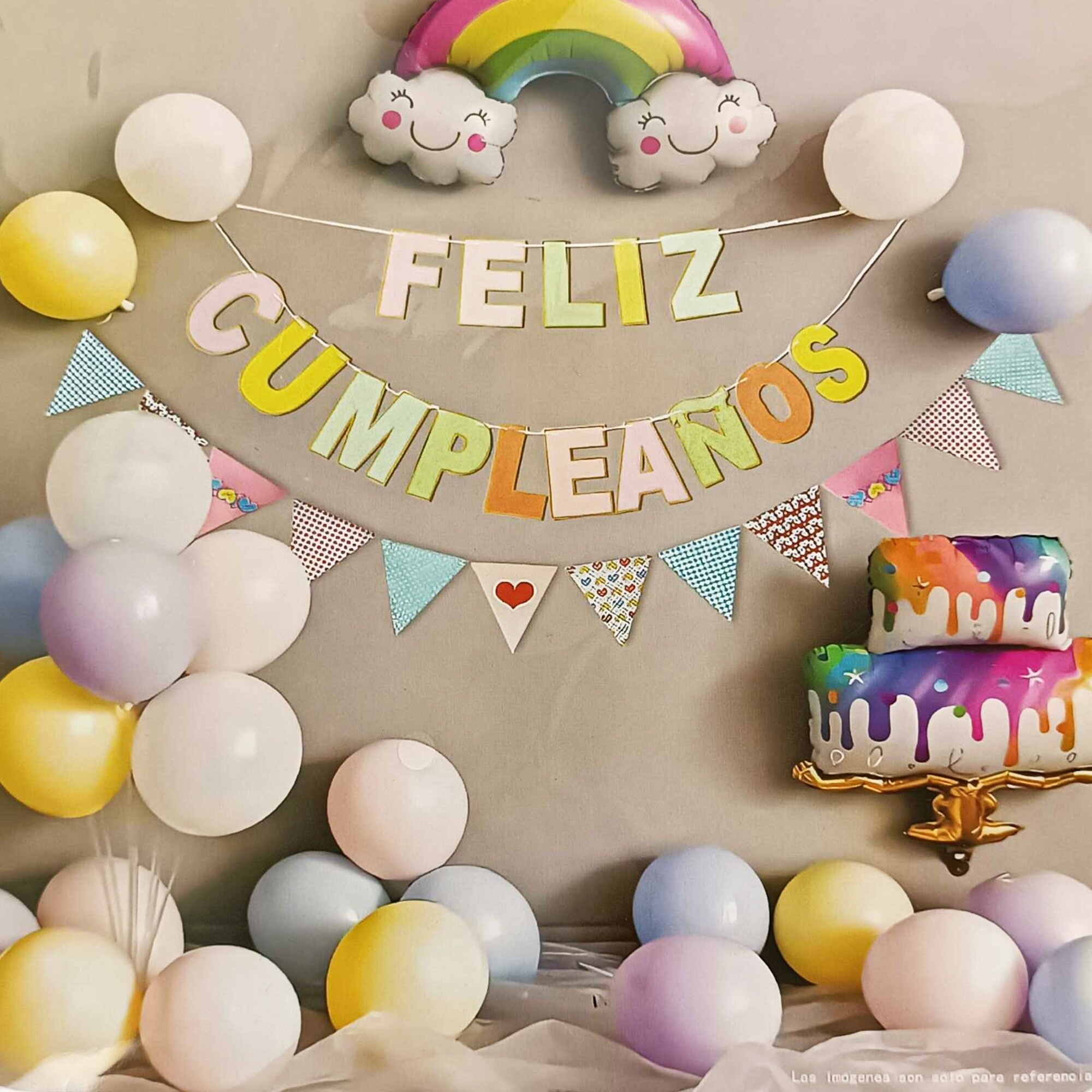 pastel globos