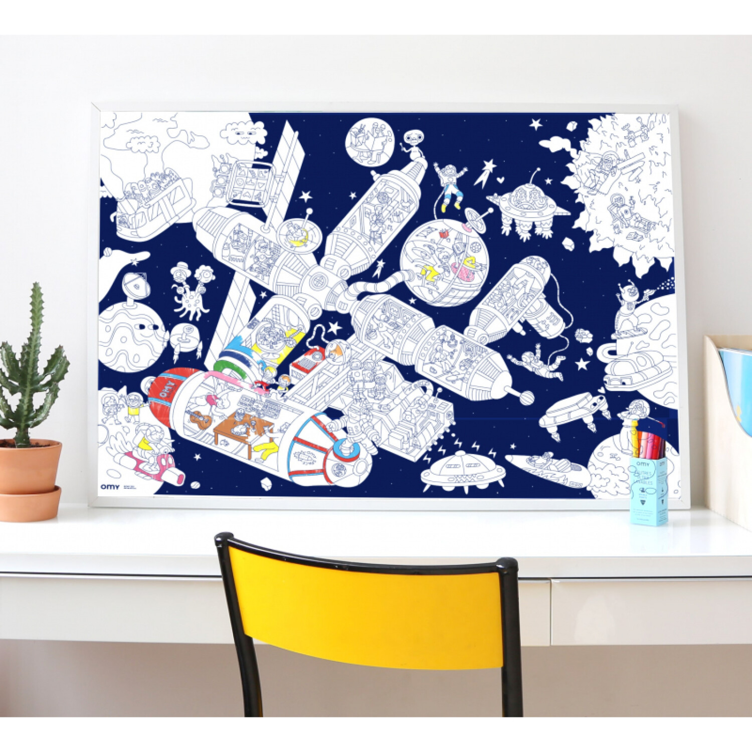 Póster gigante para colorear - Espacio (incluye stickers) — Rumba
