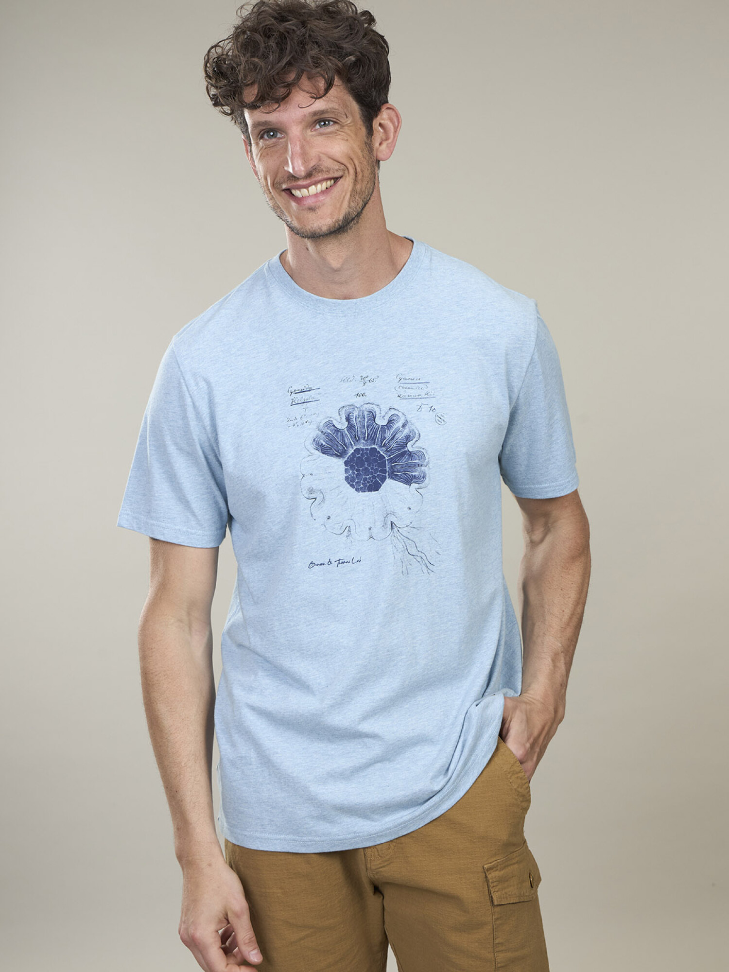 T-SHIRT NUCLEUS - CELESTE MELANGE — Benson & Thomas
