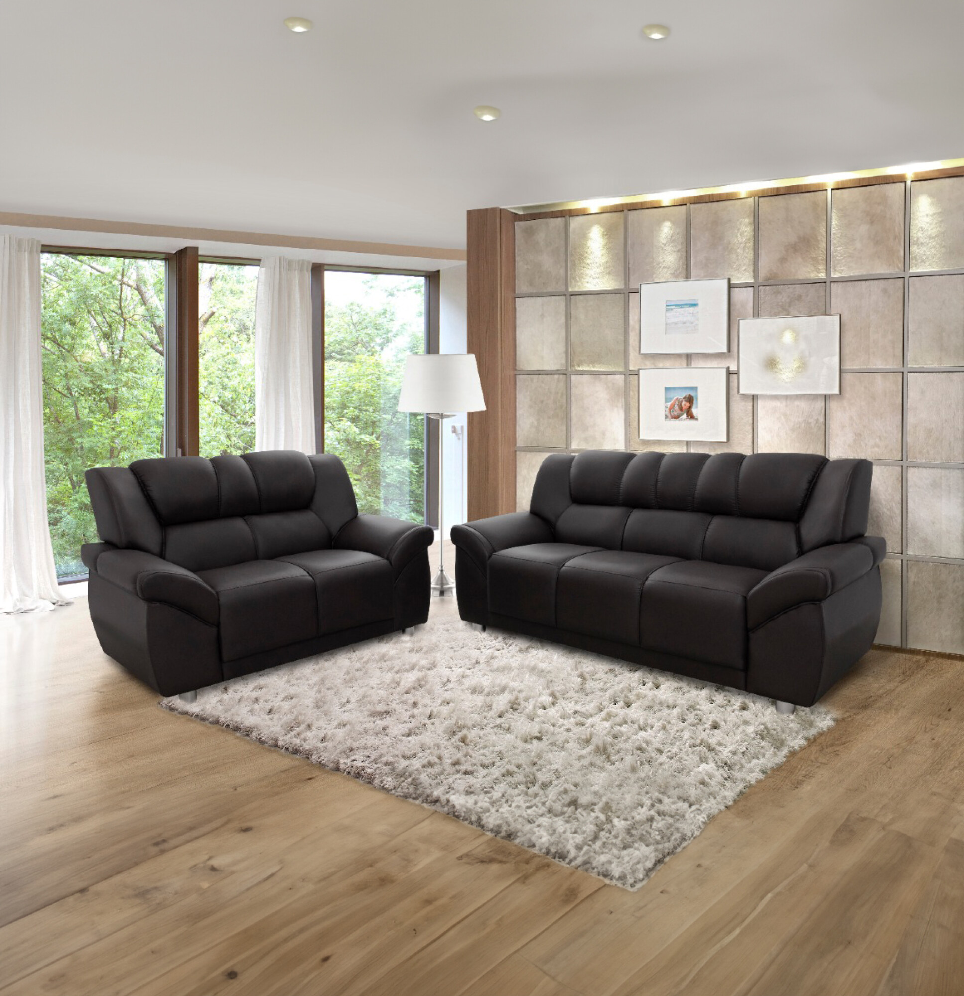 Sillón Málaga - 2 cuerpos - Negro — Rustico Hogar