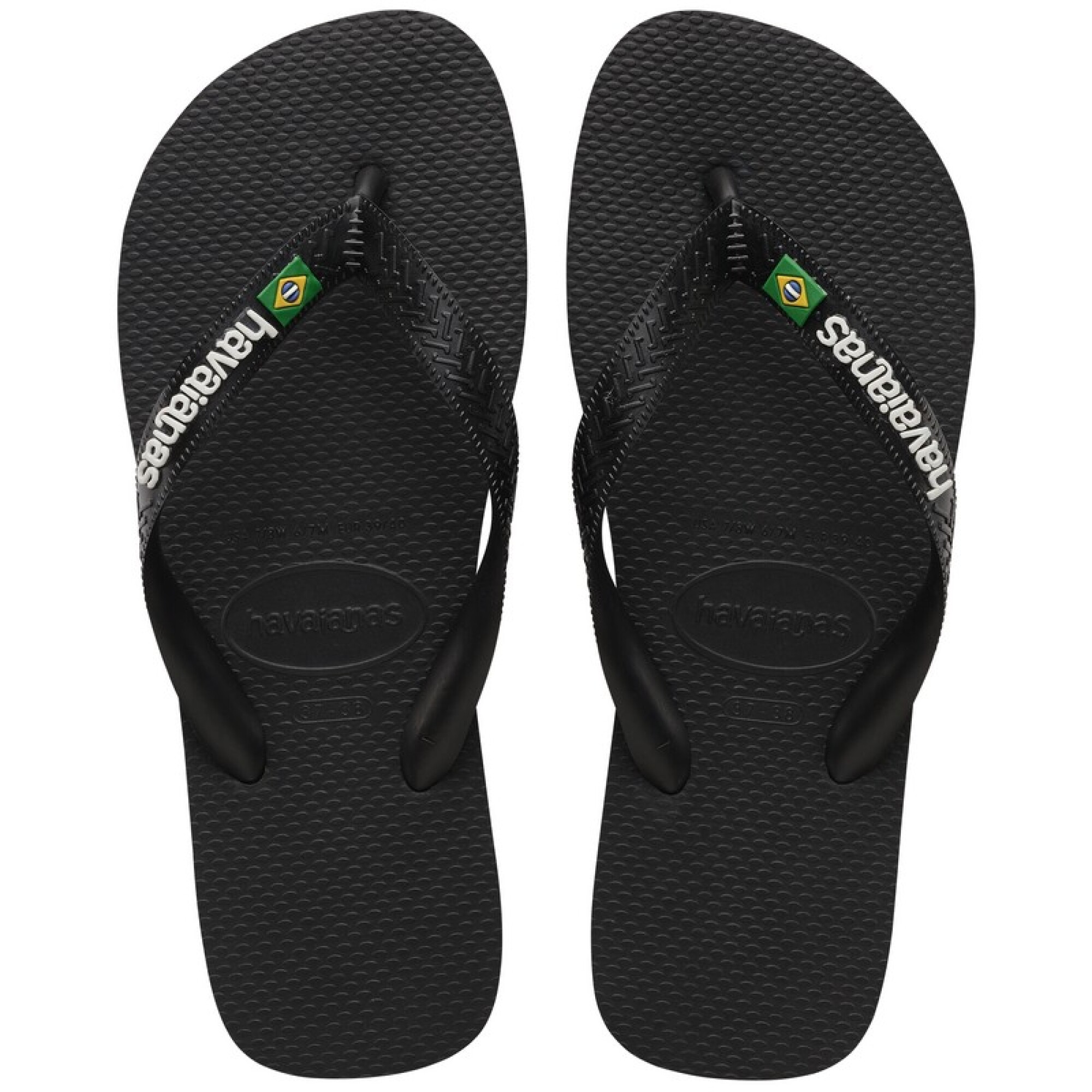 Ojotas Havaianas Brasil Logo - Negro — Havaianas