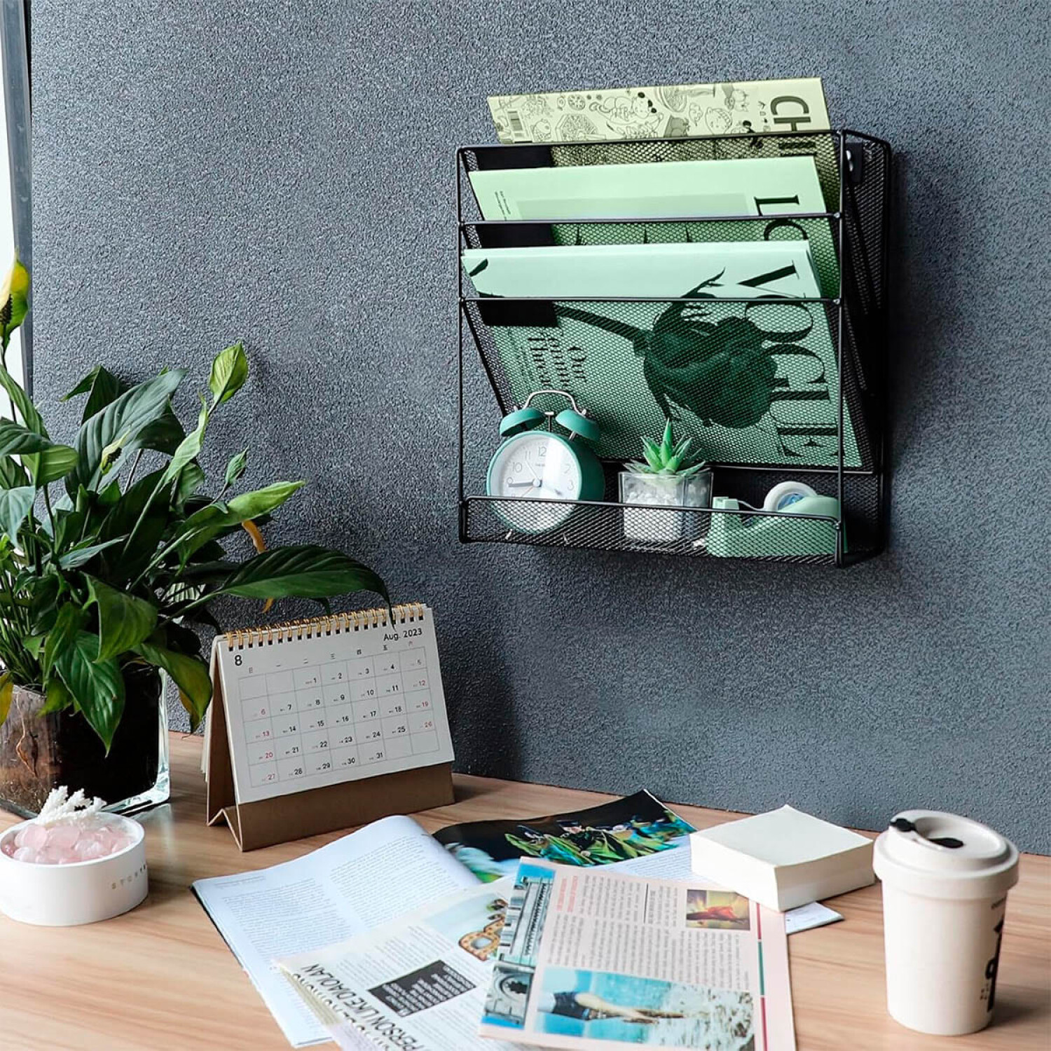 Bandeja Organizadora Metal Malla P/pared Escritorio — El Rey del ...
