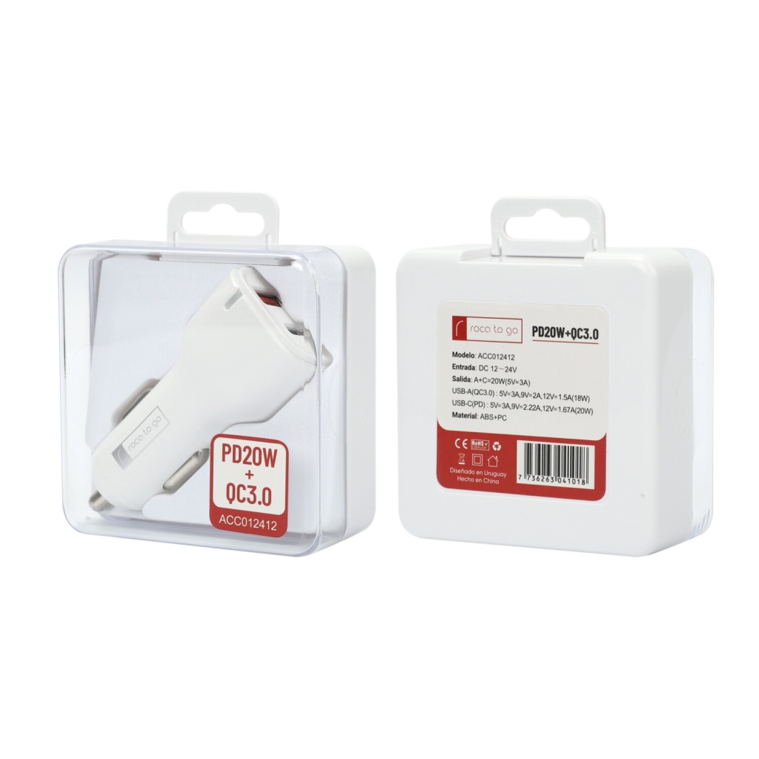 Cargador Inteligente Auto Roca To Go 20W Usb A Qc 3.0 Ub - BLANCO ...