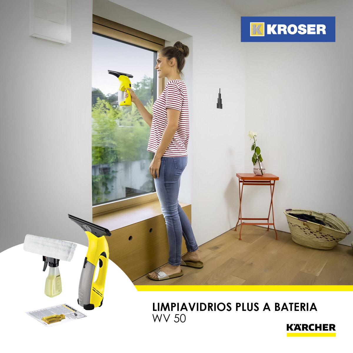LIMPIAVIDRIOS WV1 PLUS A BATERIA KARCHER - N/a — Kroser