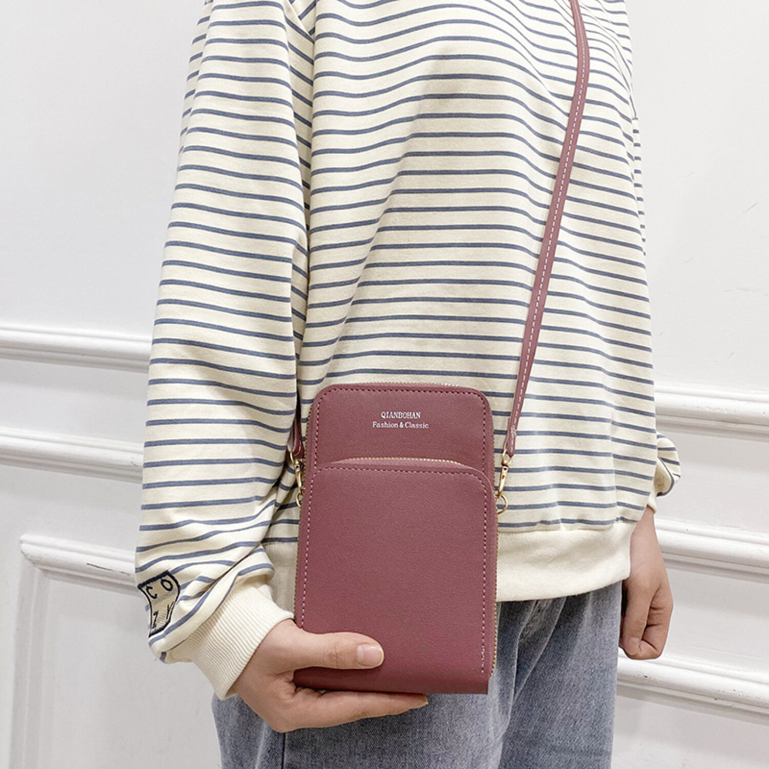 Cartera De Dama Rectangular - Bordo — Que Regalo