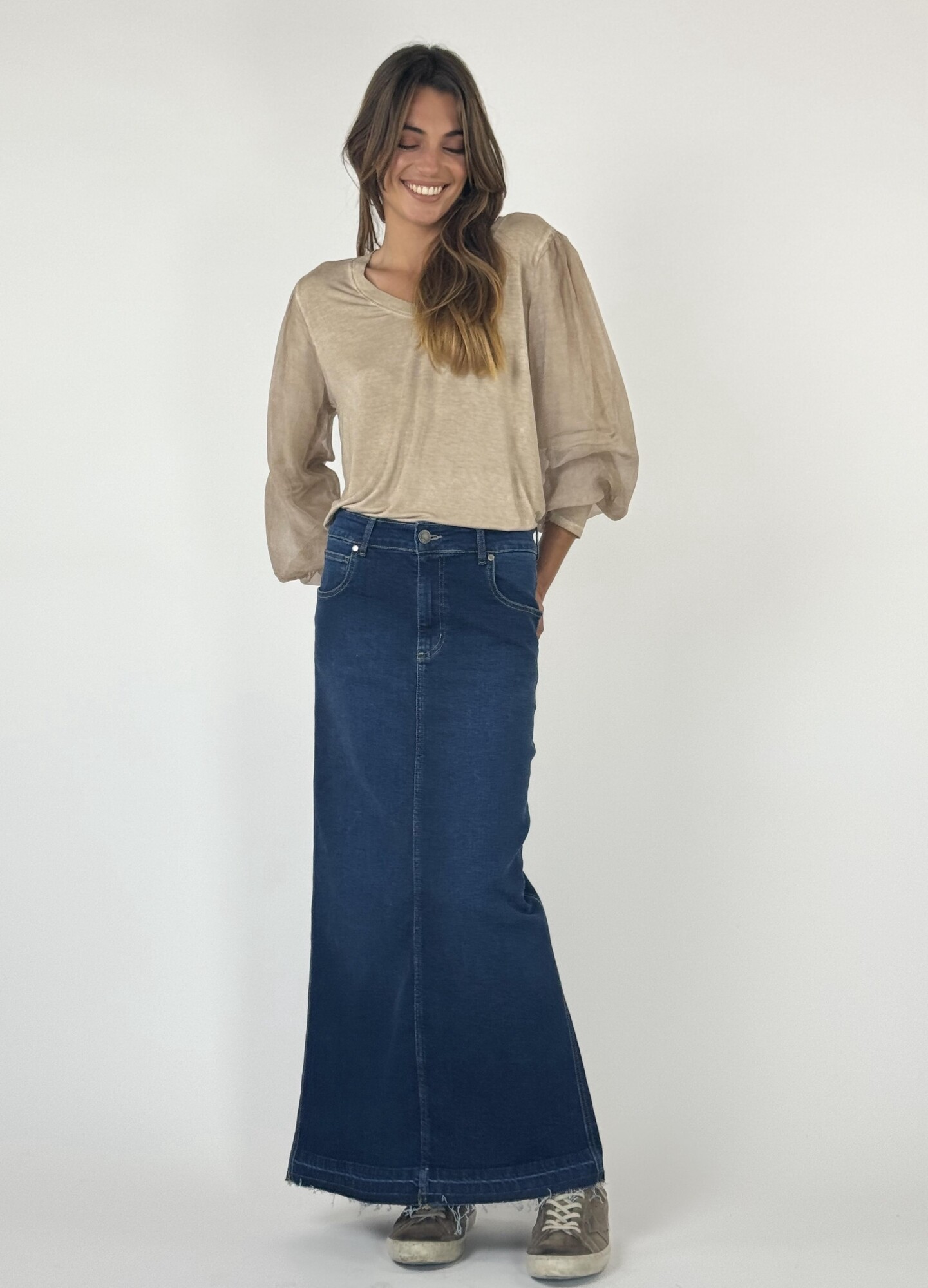 POLLERA JEAN LIA - AZUL — Panthai