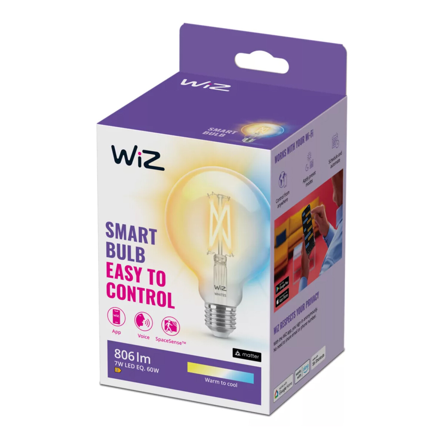 Lámpara Led Wiz Wifi FIlamento Globo G95 E27 — ZonaTecno