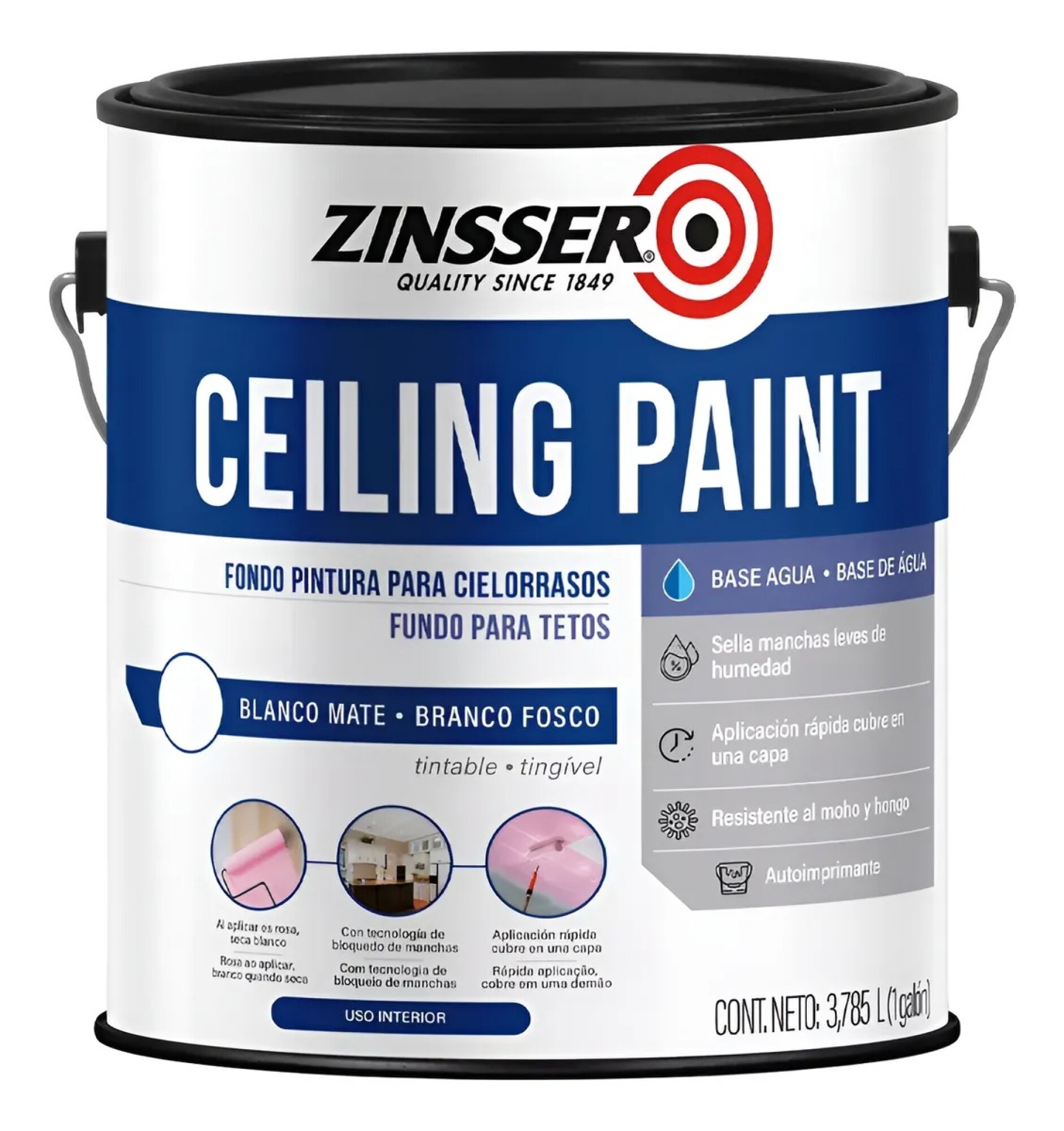 Fondo Y Pintura Para Cielo Raso Zinsser 3785 Cc Blanco — Ferretería Arocena