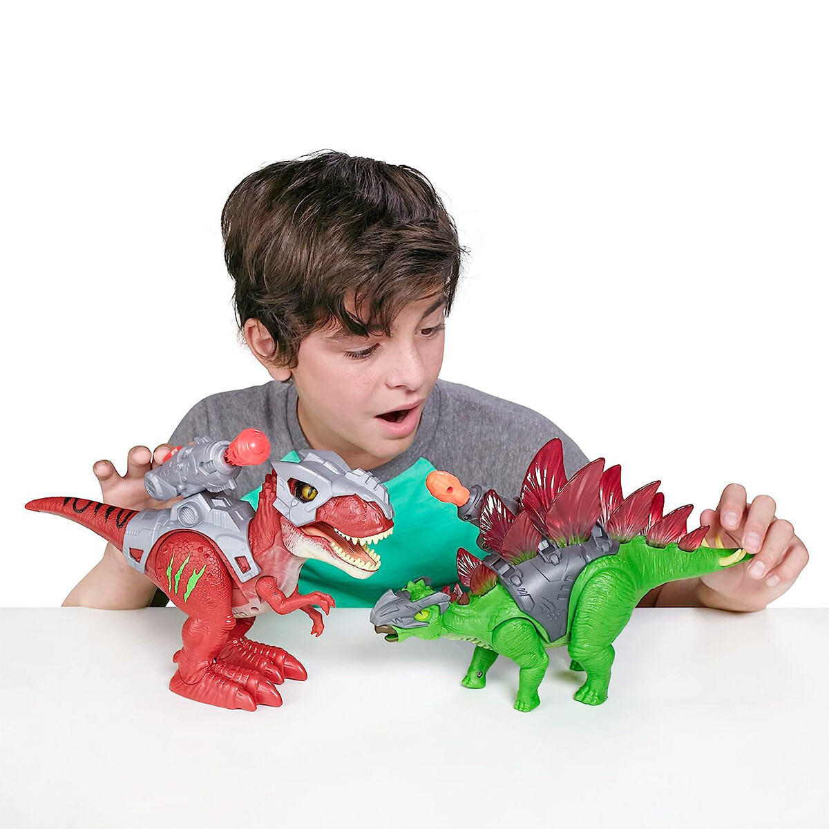 Figura Dinosaurio T- Rex Con Armadura Luz Y Sonido — El Rey del ...
