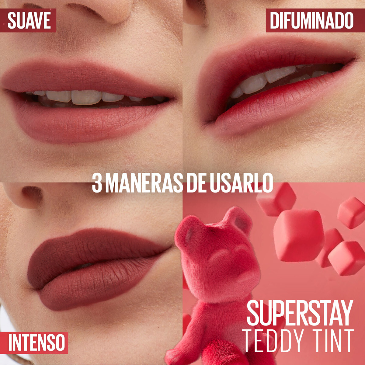 Labial Maybelline Superstay Teddy Tint Coquettish — Farmacia El túnel