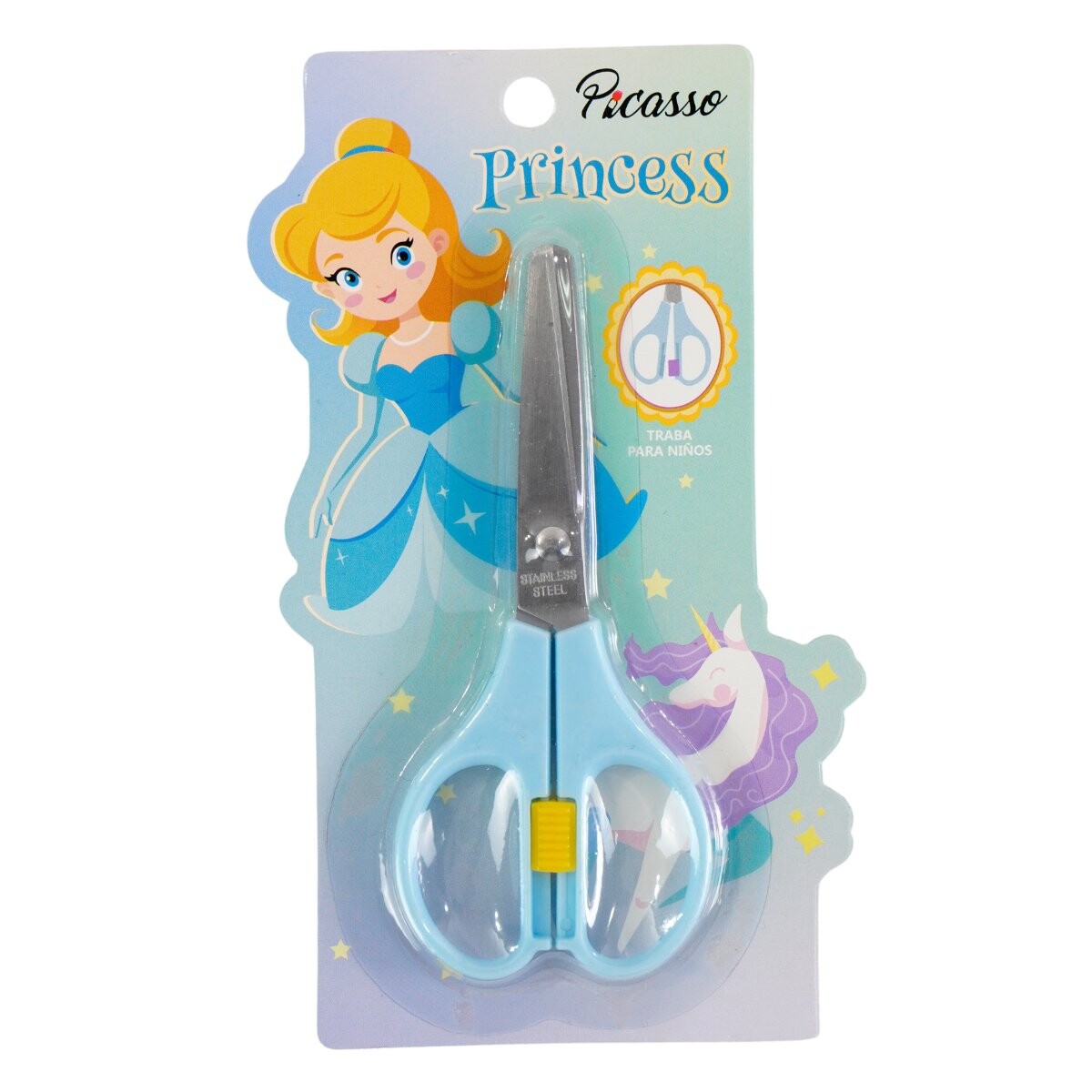 Tijera escolar con traba — El Clon