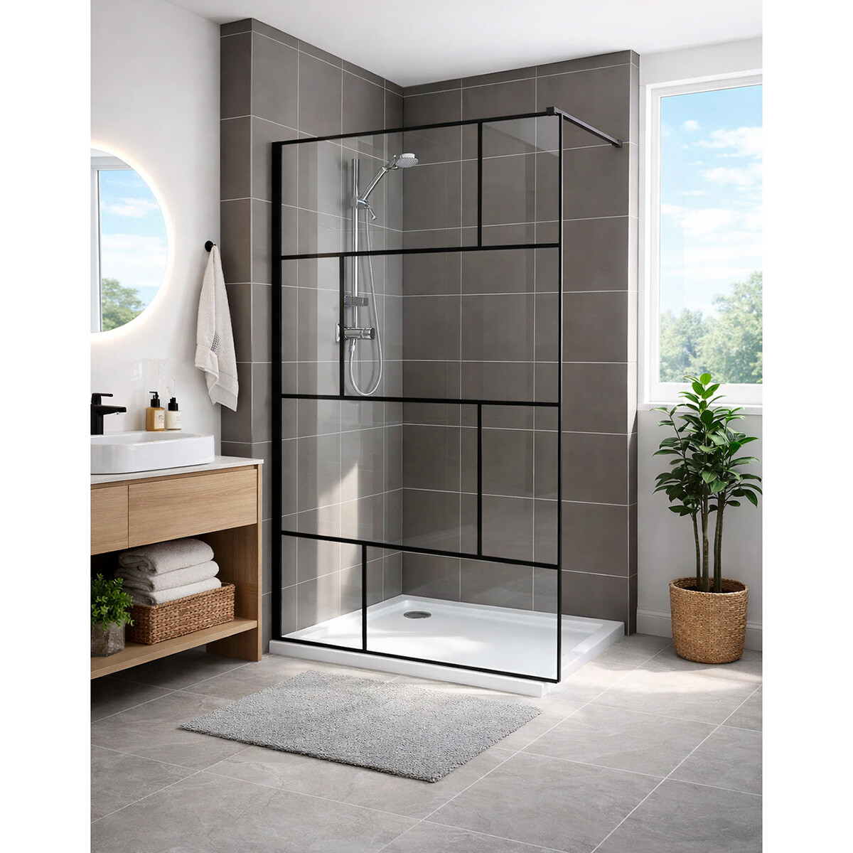 Mampara De Vidrio Fijo Para Ducha 130 X 195 Cm — Castro