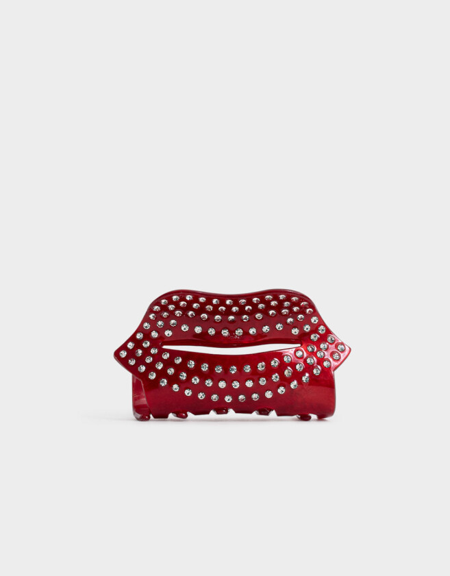 Broche Acrílico Boca Strass — Todomoda