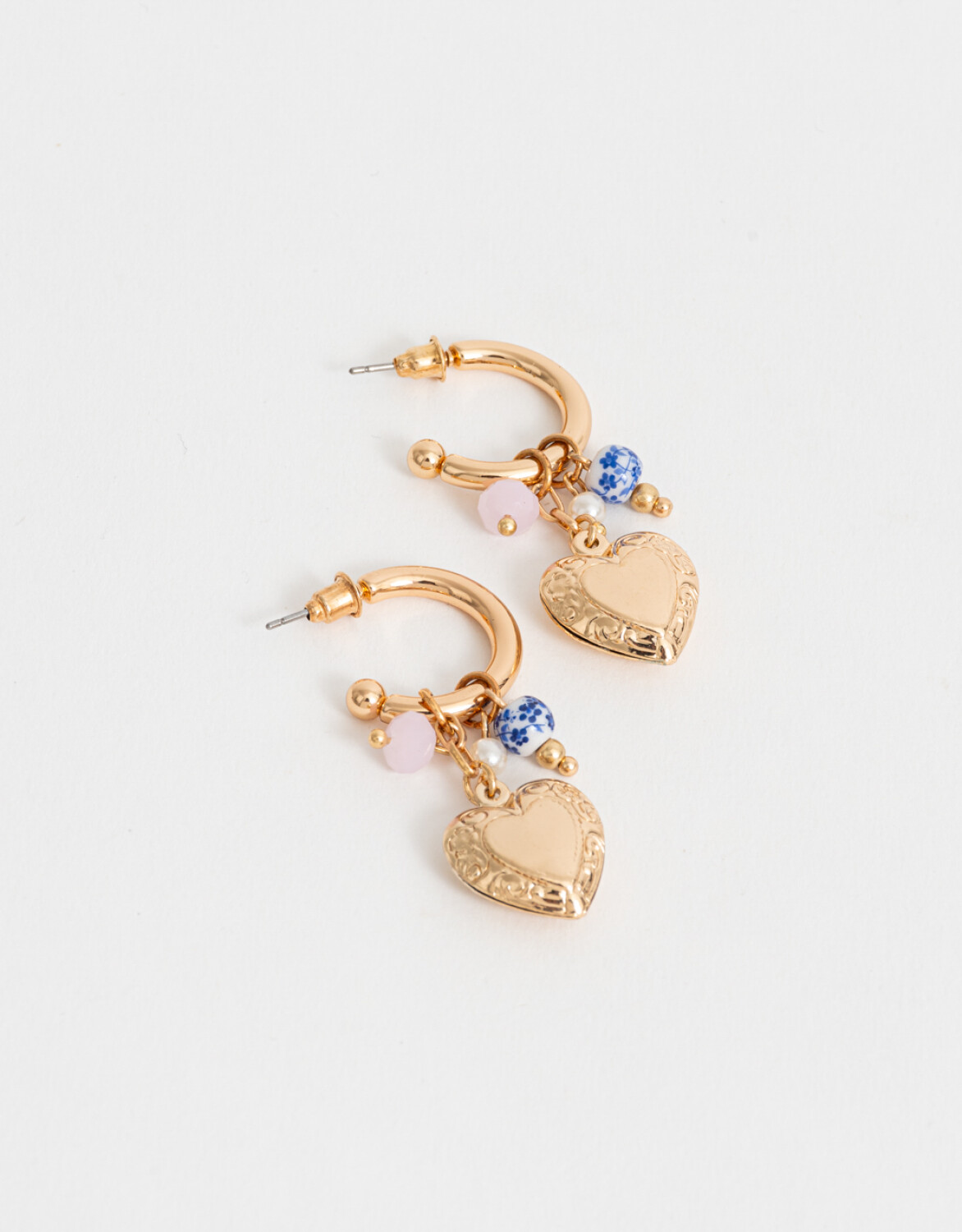 Aros Argolla Con Corazón Vintage — Todomoda