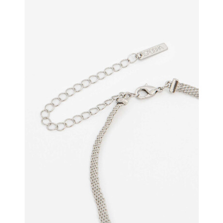 Collar Corto Metal Mesh. - Plateado Rodio — Tienda Soy Santander