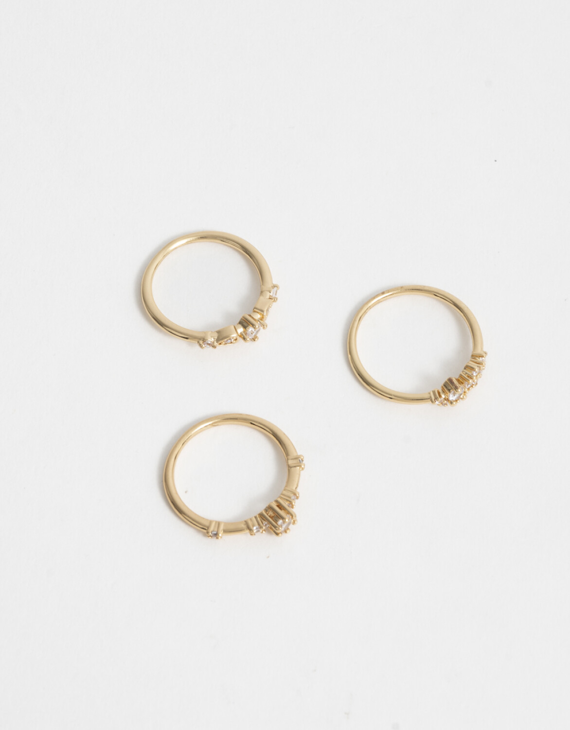 Set De Anillos Oro Zirconia — Todomoda