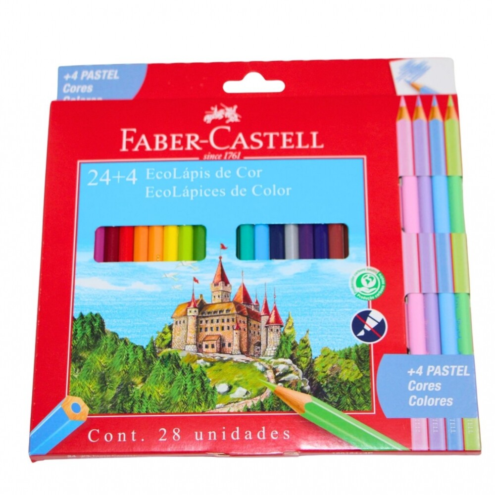 LAPIZ FABER CASTELL DE 24 COLORES + 4 COLORES PASTELES — Alberto Gandulia