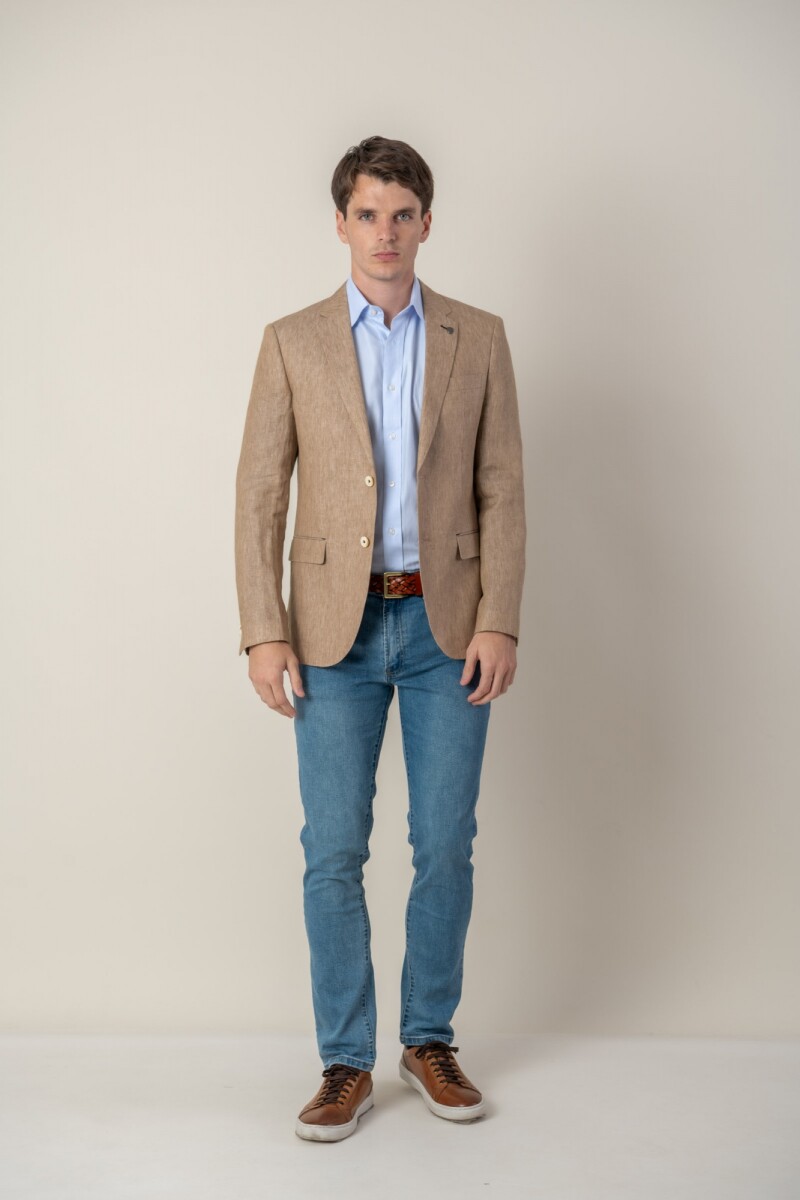 Saco de lino Slim Fit - Tostado — Club House