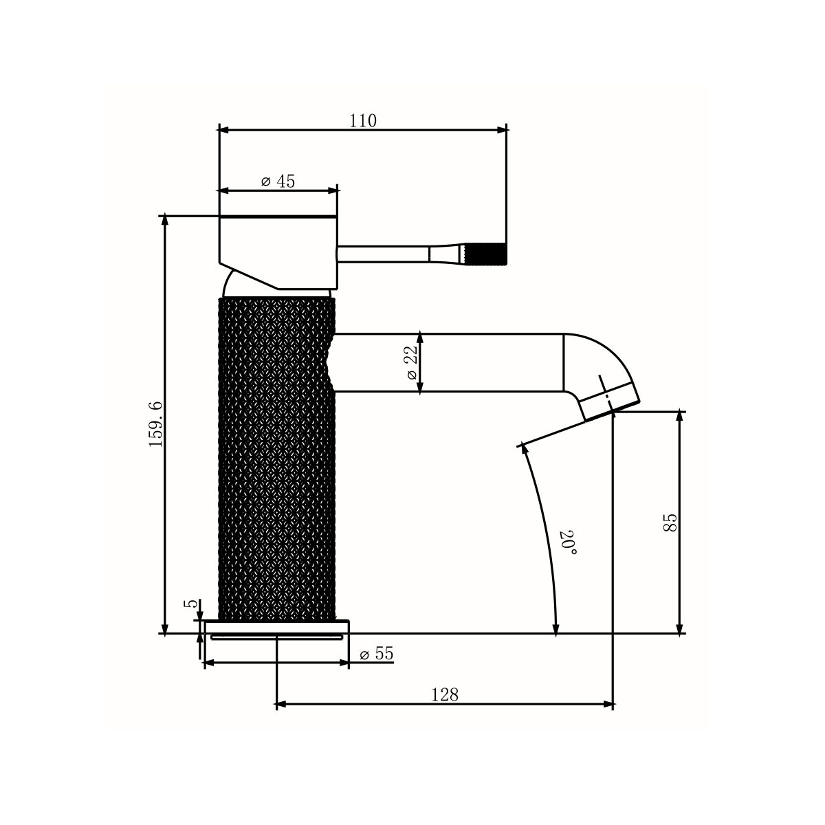 Griferia Lavatorio Cuerpo Labrado Bronce Cepillado - Serie Signature ...
