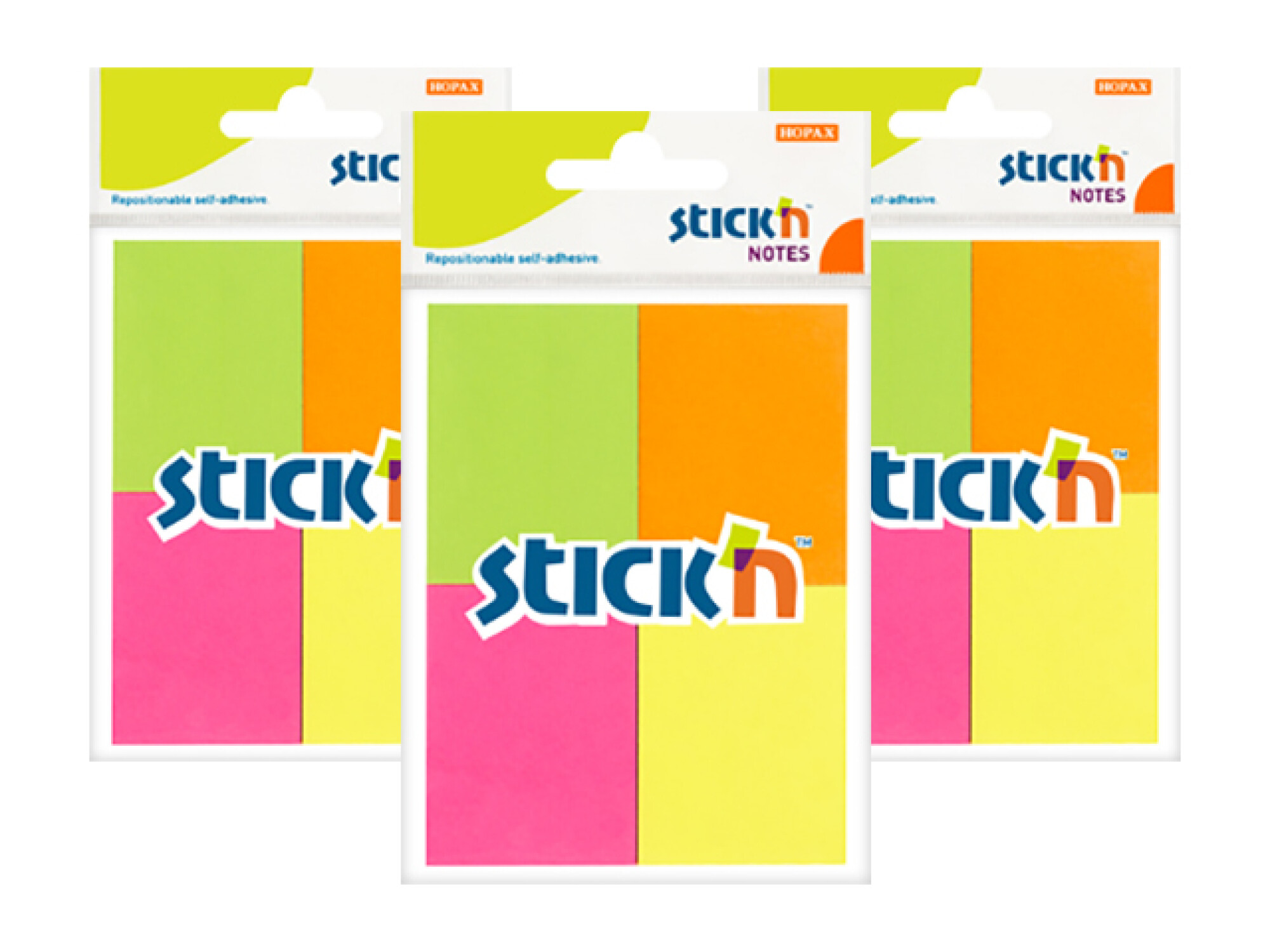 Notas adhesivas flúo Stick'n 4 colores — Infantozzi